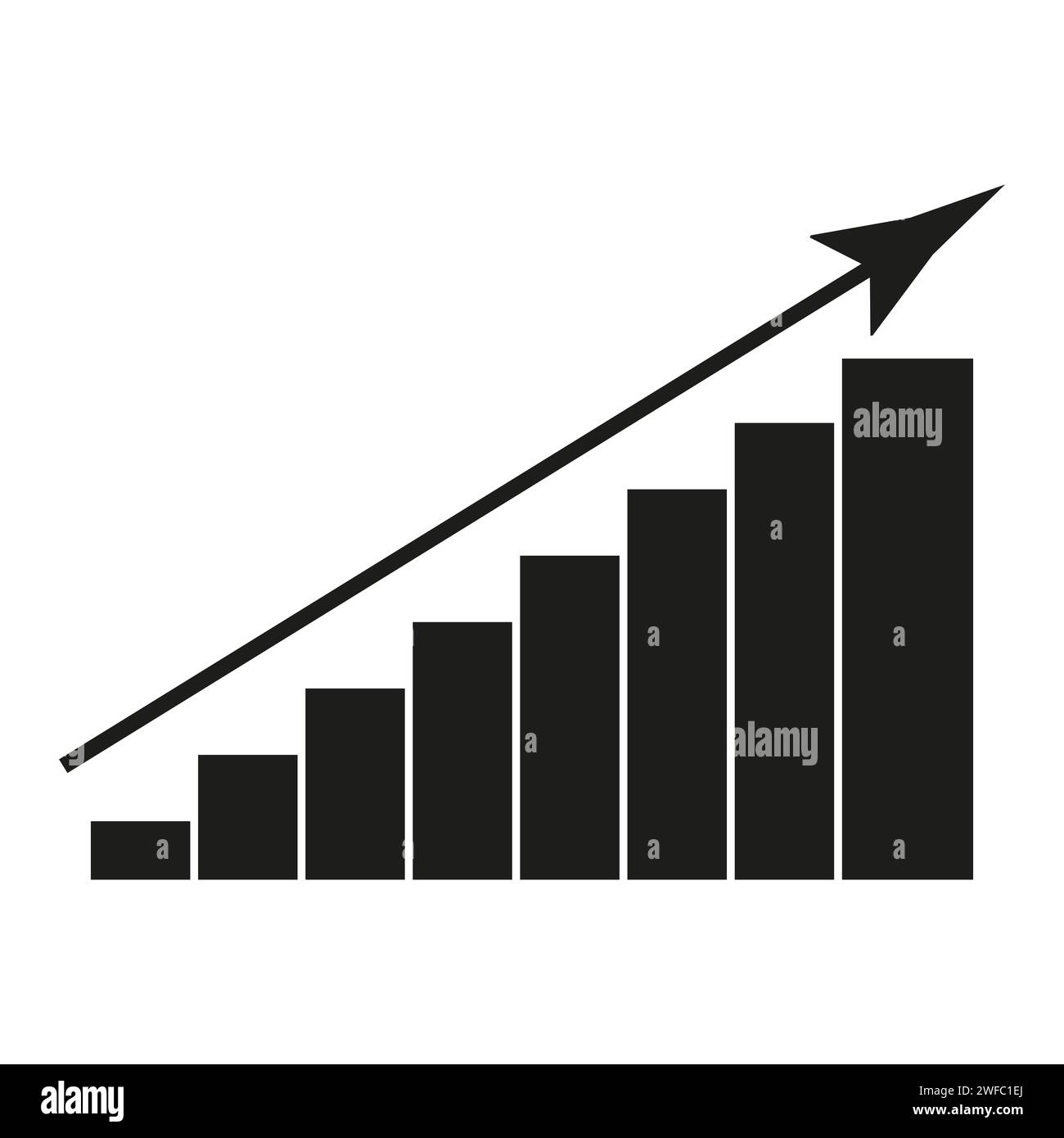 Growth chart sign. Profit arrow. Economy design. Graph columns arrow ...
