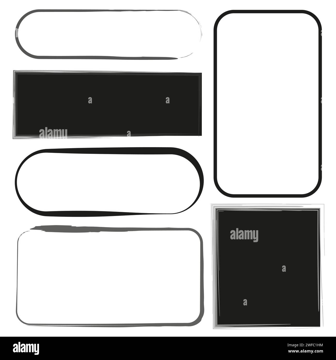 Black brush rectangles. Vector illustration. EPS 10 Stock Vector Image ...