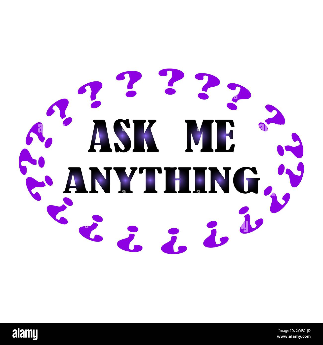 Hipster ask me anything question. Business concept. Greeting card ...