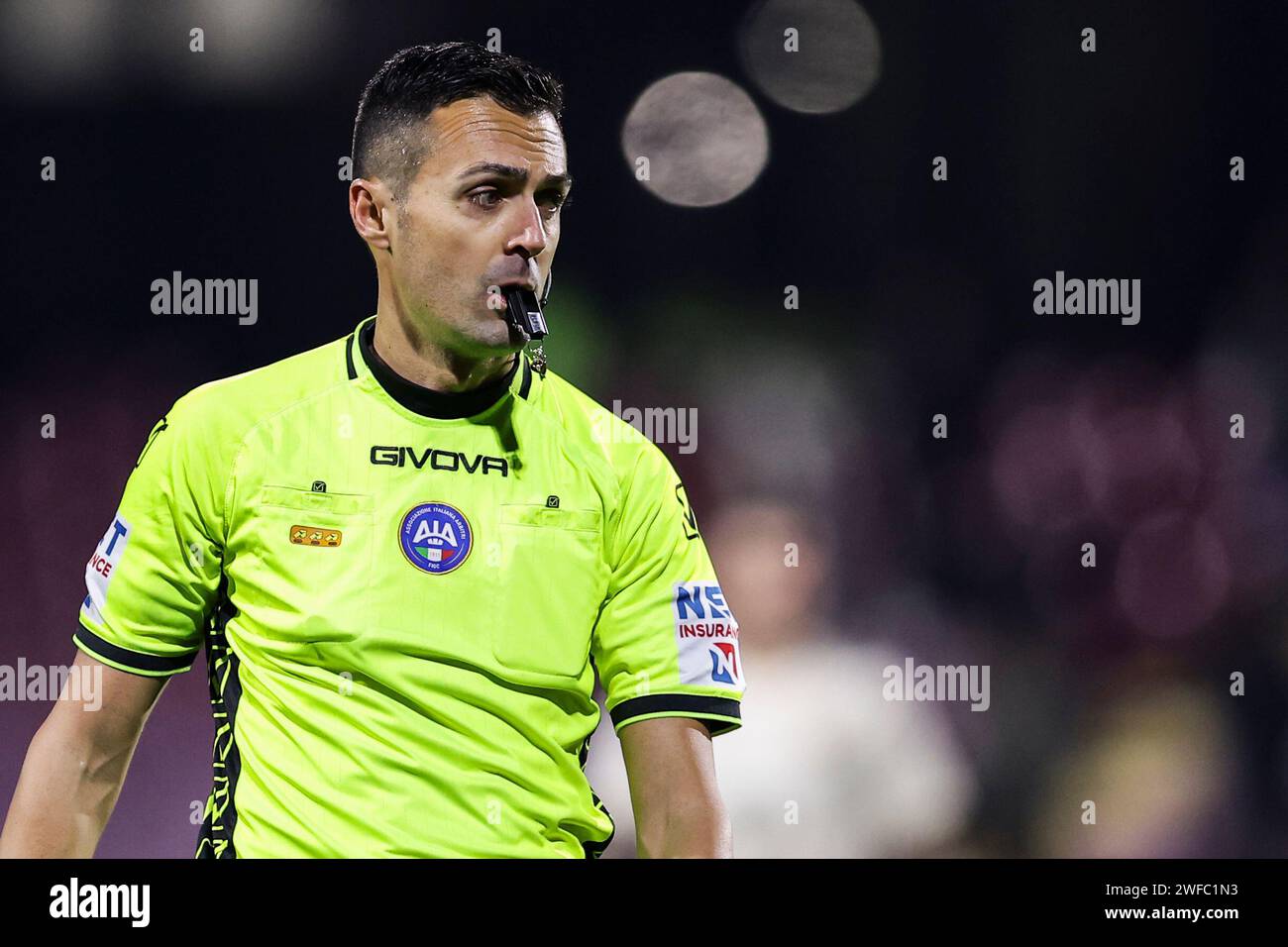 Italian referee Marco Di Bello during the Serie A football match ...
