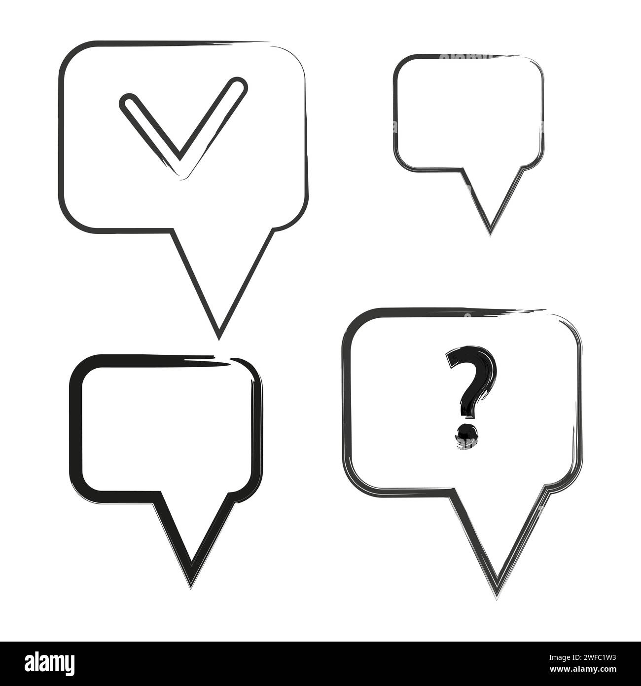 Square speech dialogue icon. Mark and question sign. Banner design ...
