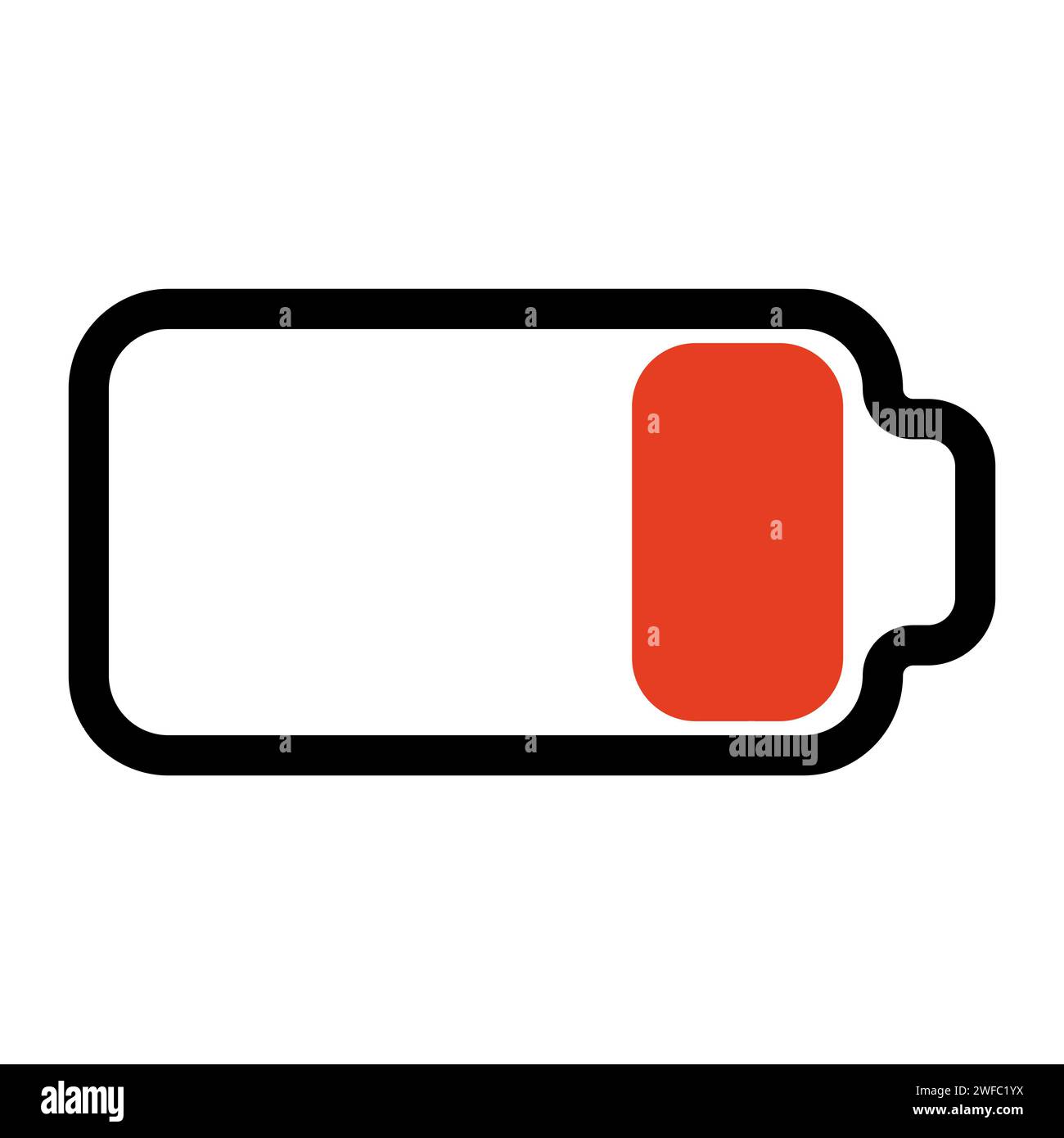 Gadget discharged dead battery, two red empty battery charge scale ...