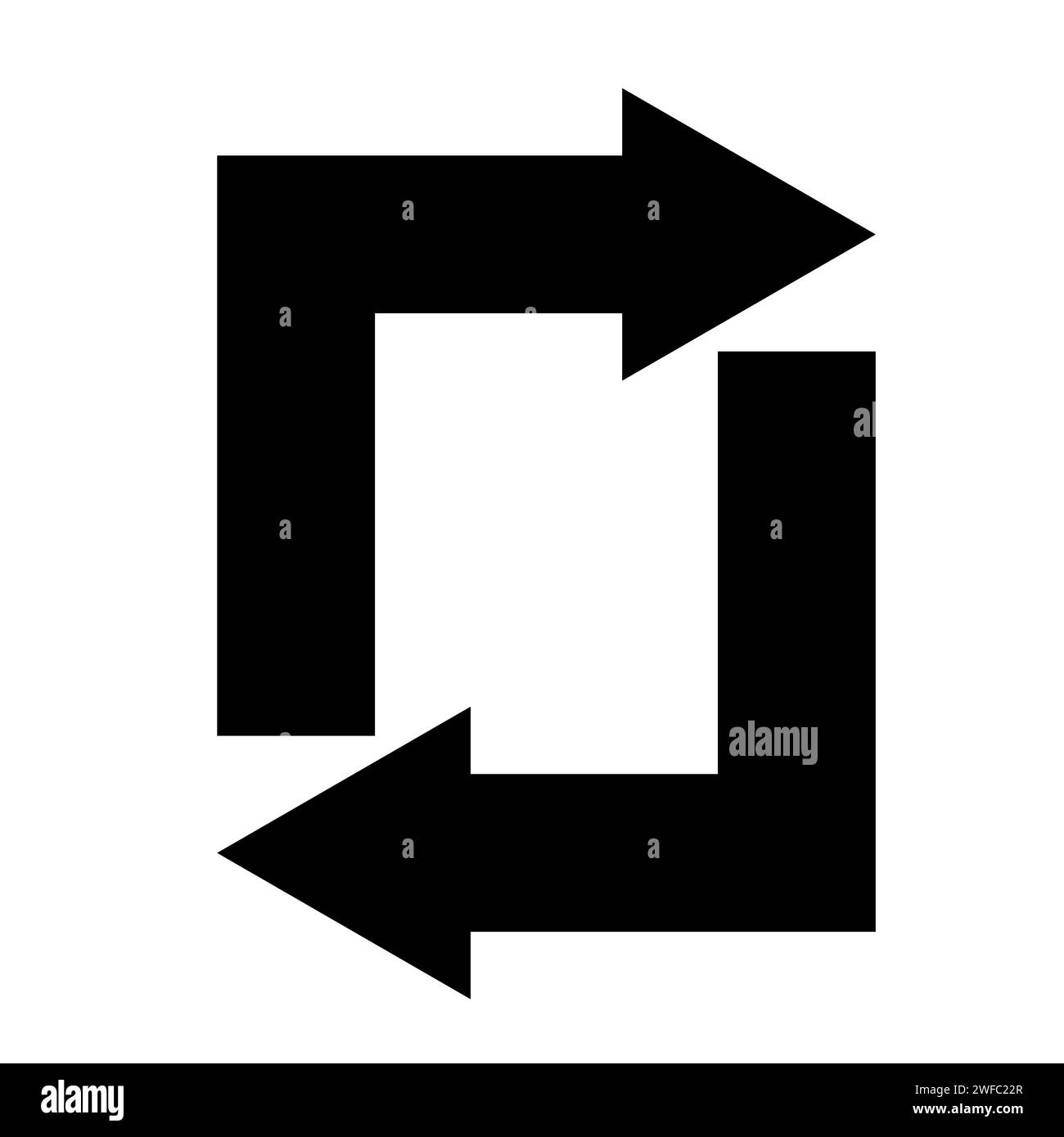 Square cyclic rotation icon. Arrow sign. App element. Technology ...