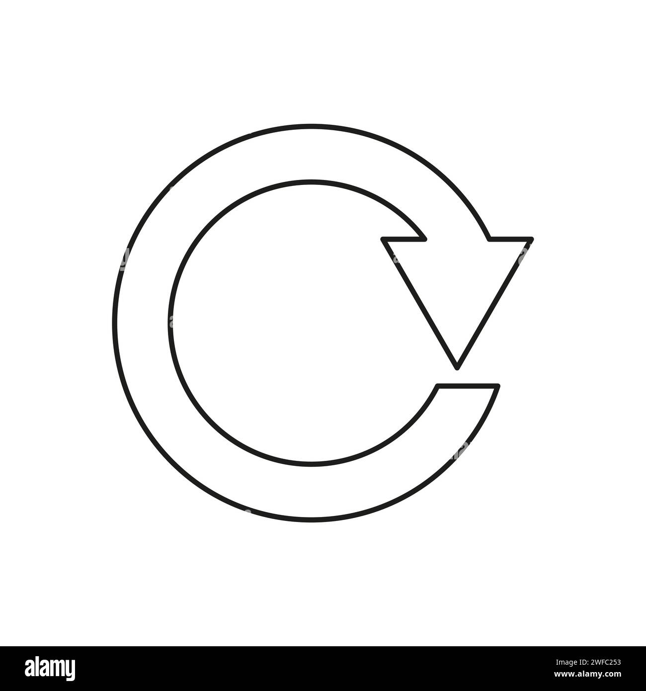 Reload icon. Isolated outline sign. App button. Technology concept. Business background. Vector ...