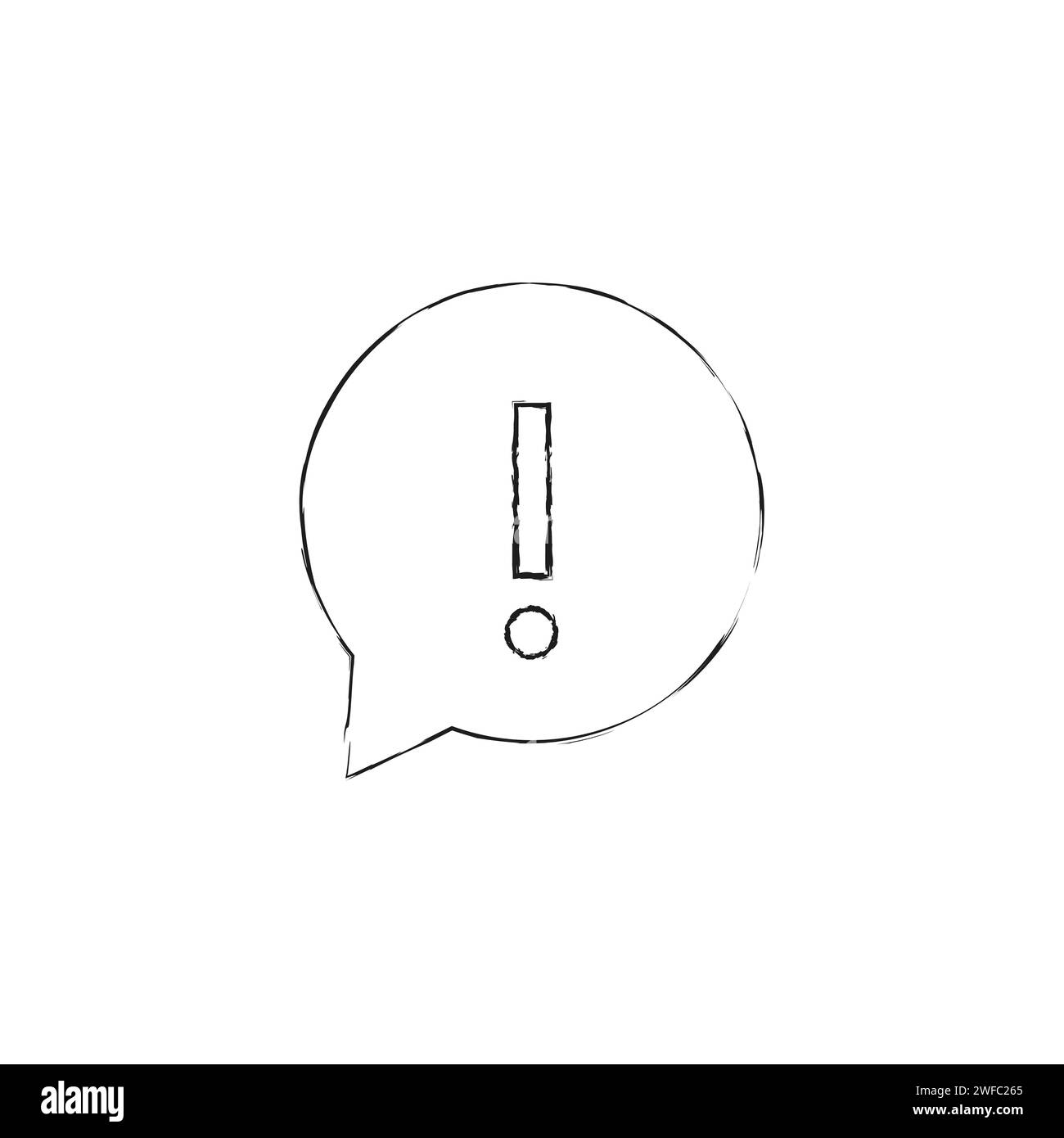 Exclamation mark icon. Speech bubble. Important notice sign. Line ...