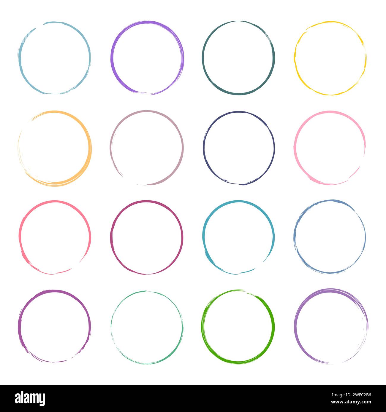 Colored grunge circle frames. Ink signs. Creative abstract design ...