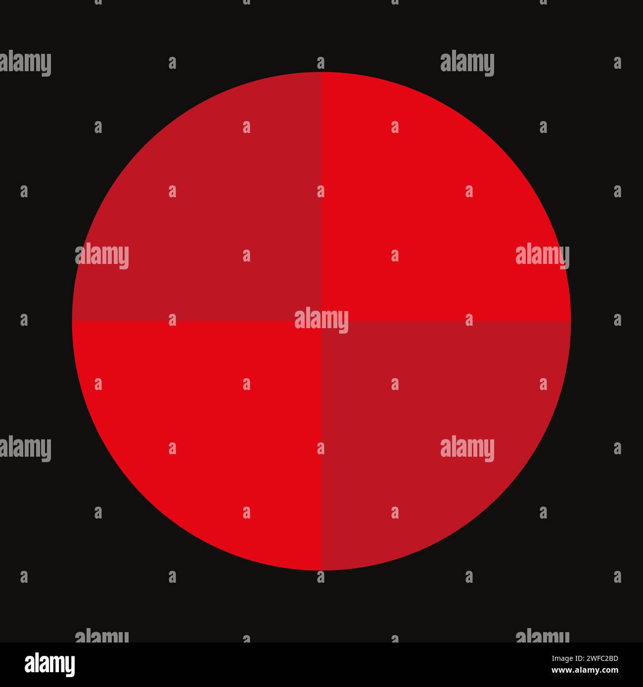 Segments of red circle. Round sign. Black background. Cycle diagram ...