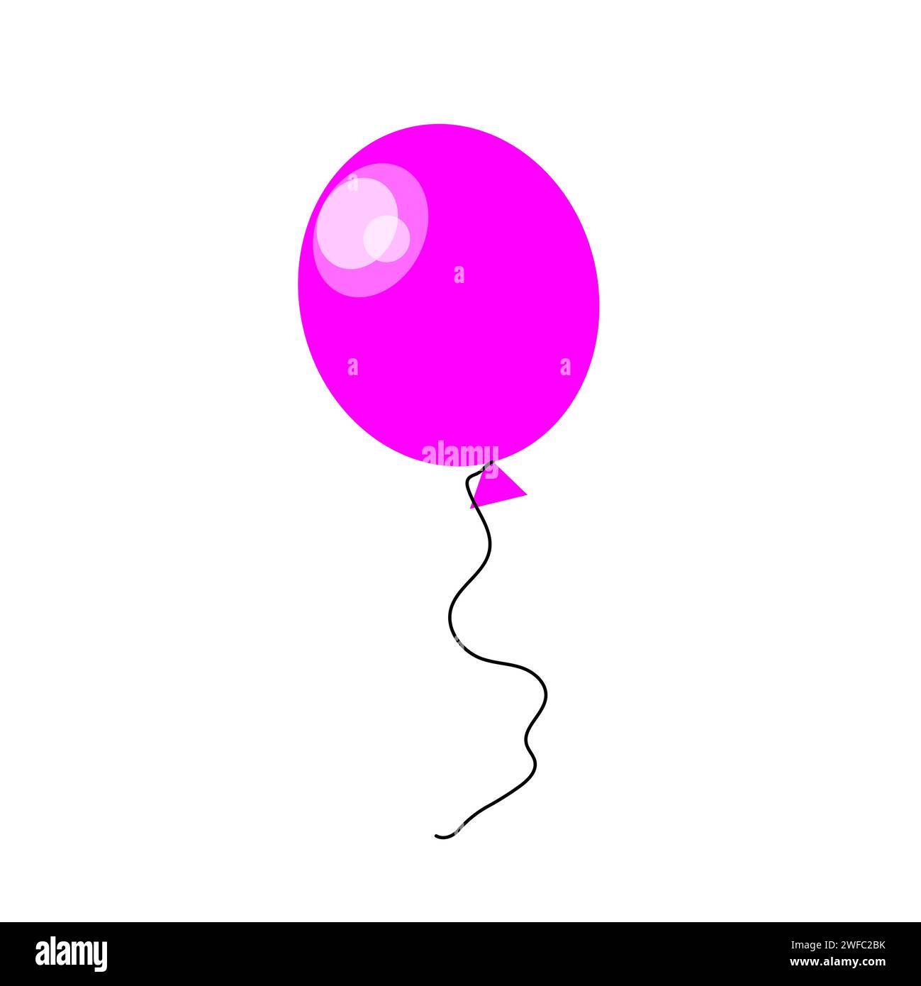 Pink balloon icon. Cartoon style. Holiday decor. Comic art concept ...