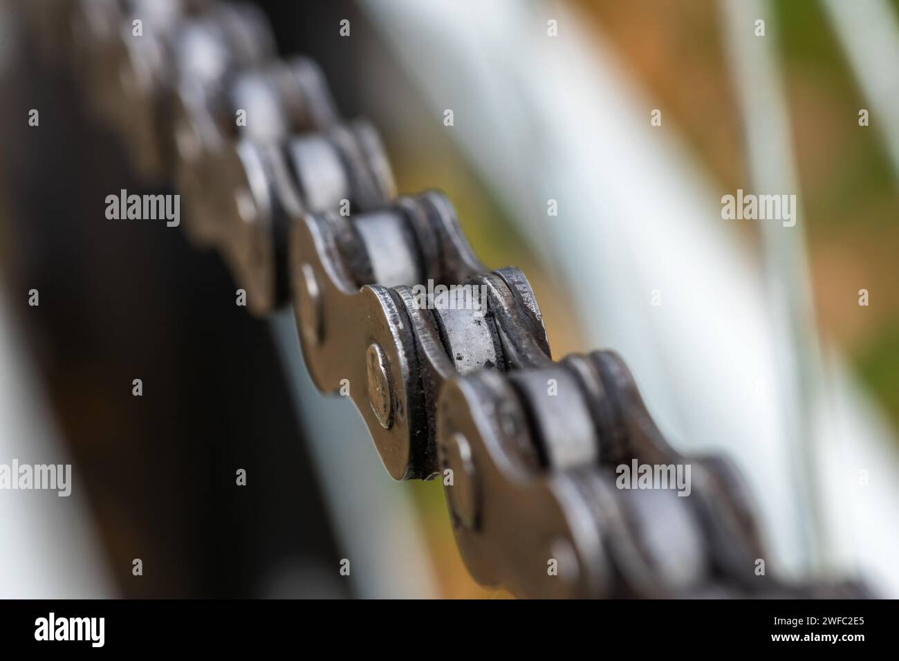 Bicycle Chain close up. Chain of mountain bike Stock Photo - Alamy