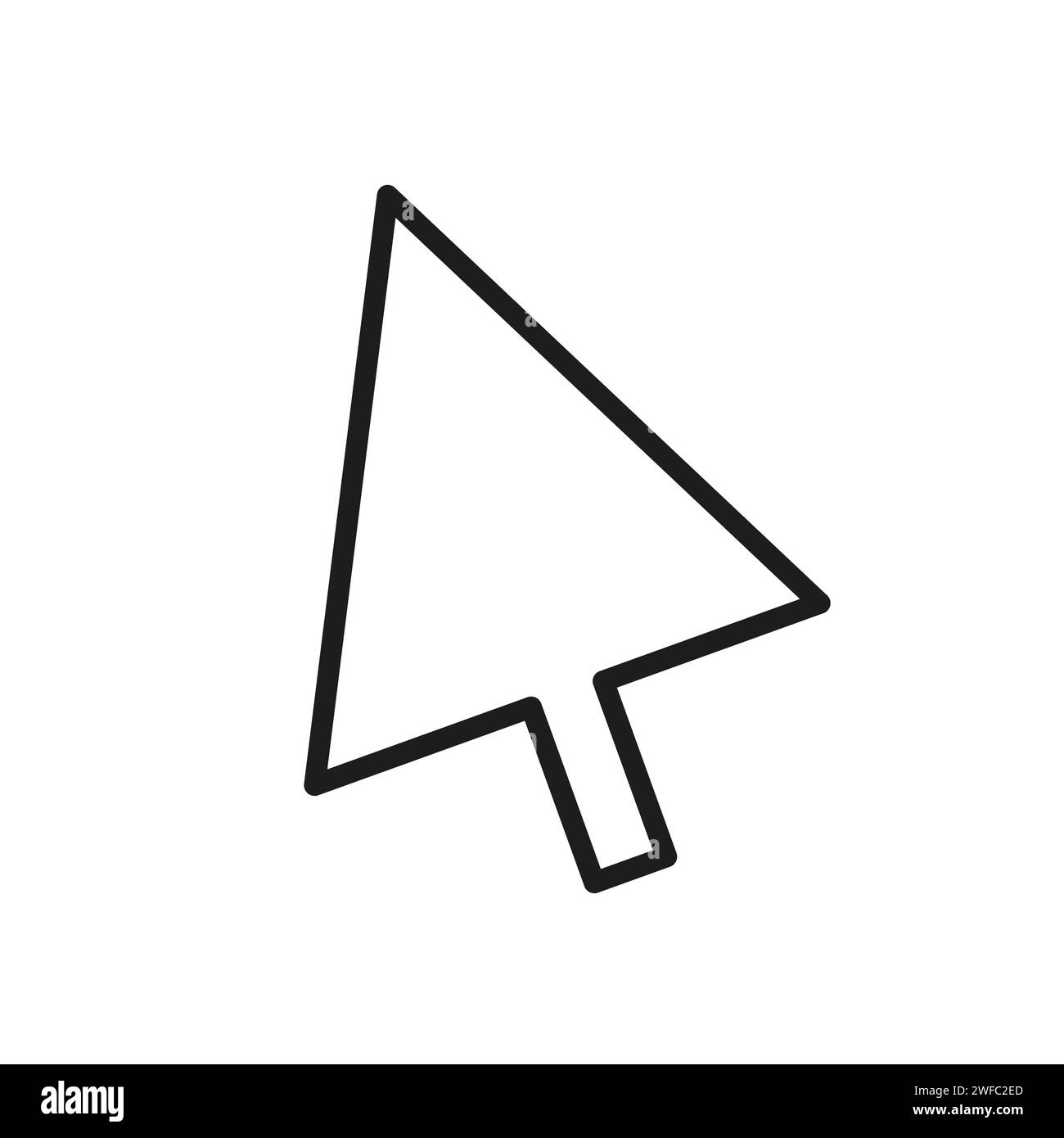 Cursor icon. Arrow sign. Computer button. Technology background. Line symbol. Flat art. Vector ...