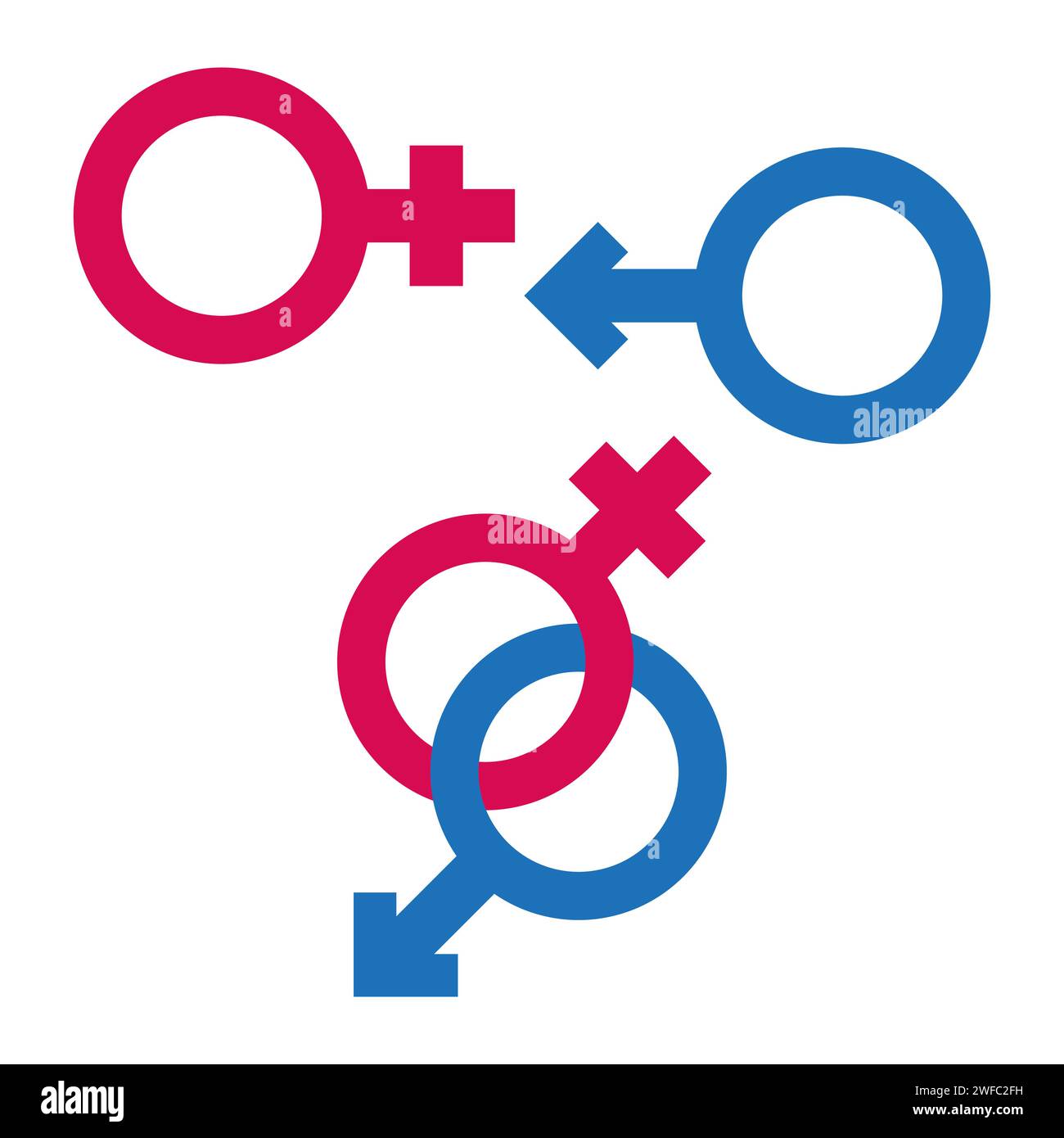 Red blue gender signs. Vector illustration. EPS 10 Stock Vector Image ...