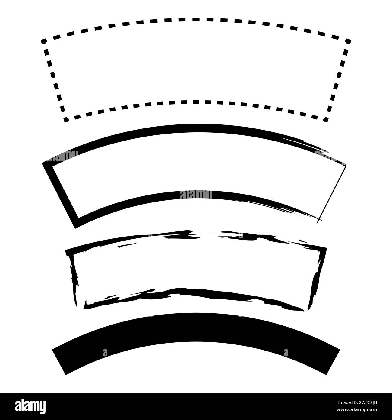 Rectangles arc for decorative design. frame set. Vintage line art set ...
