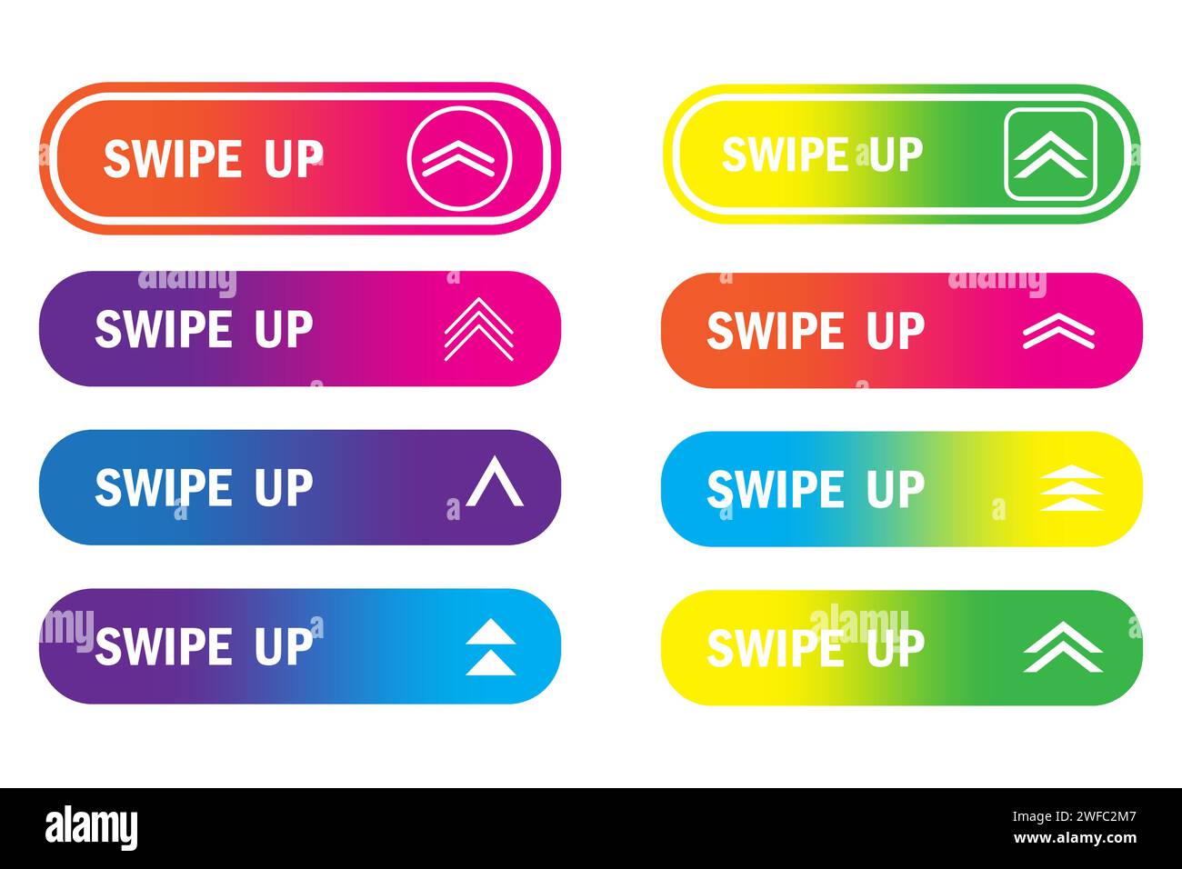 Set of swipe up button. Social media element. Communication concept ...