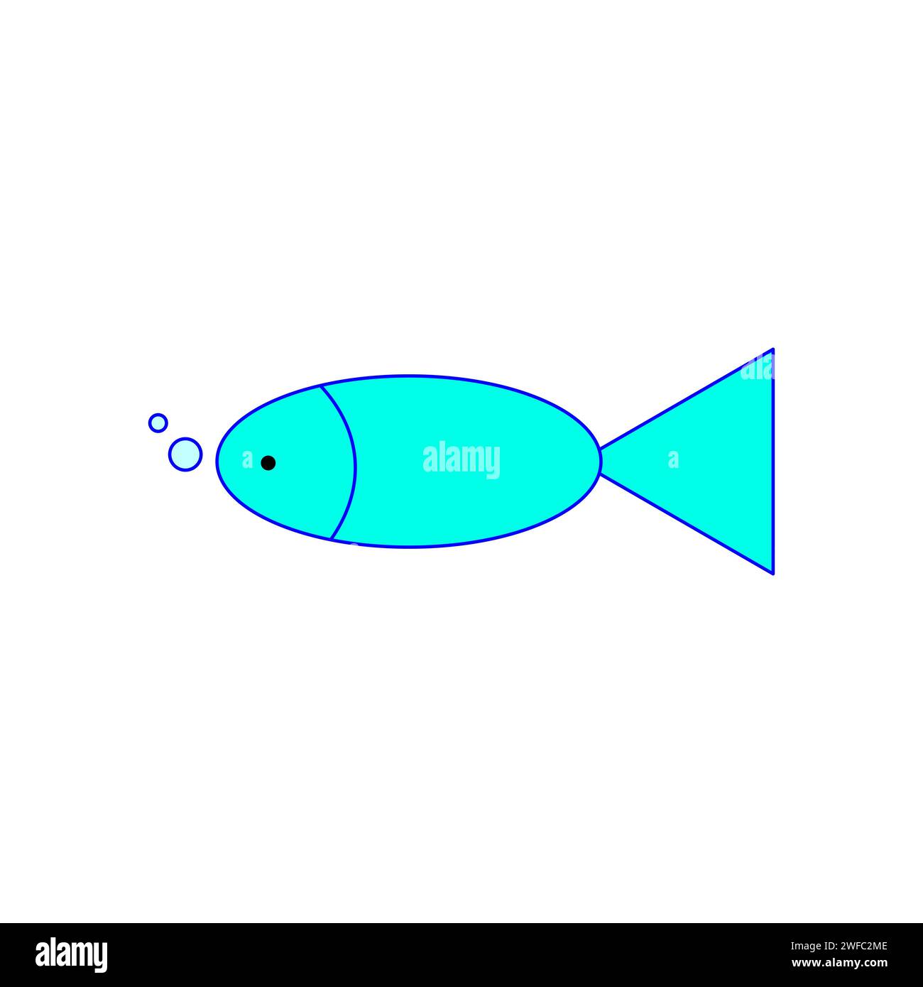 Blue fish icon. Bubbles sign. Sea animal. Logo design. Nature ...