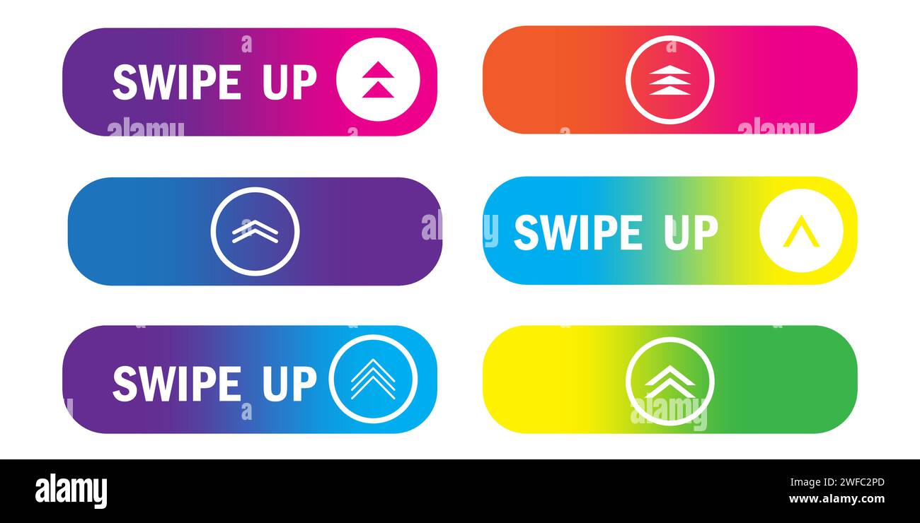 Swipe up icon set. Communication background. Social media element ...