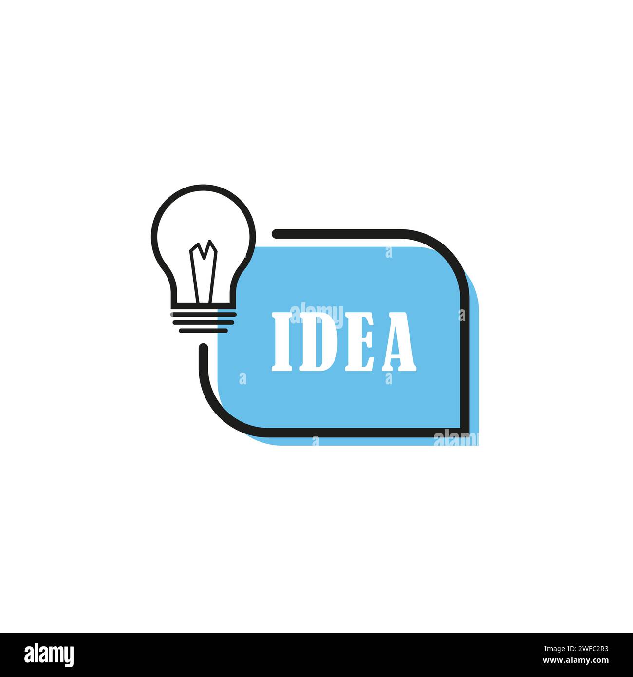 Cartoon message idea light. Innovation technology concept. Vector ...