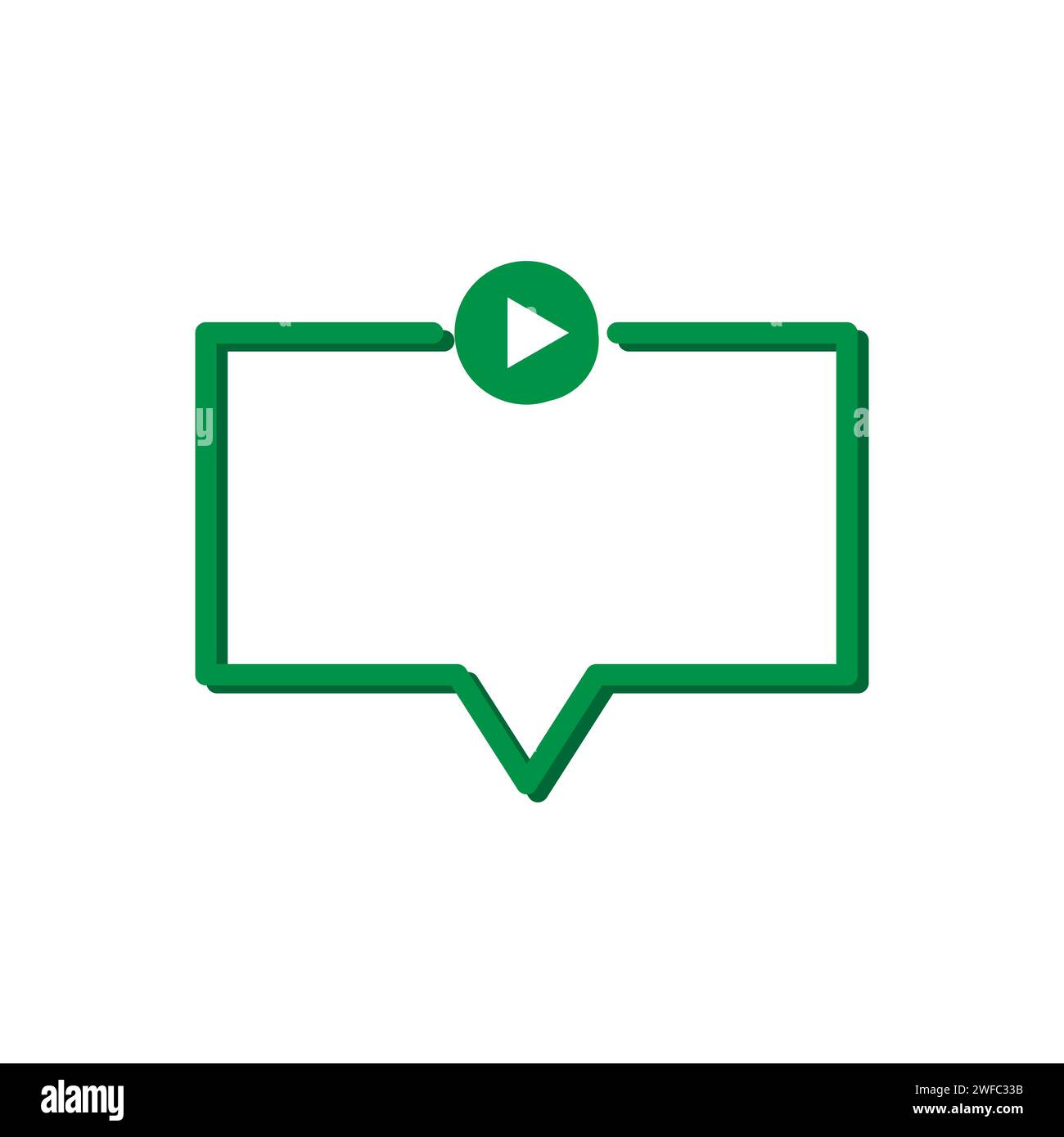 Frame message play button. Text message. Vector illustration. Stock image. EPS 10 Stock Vector ...