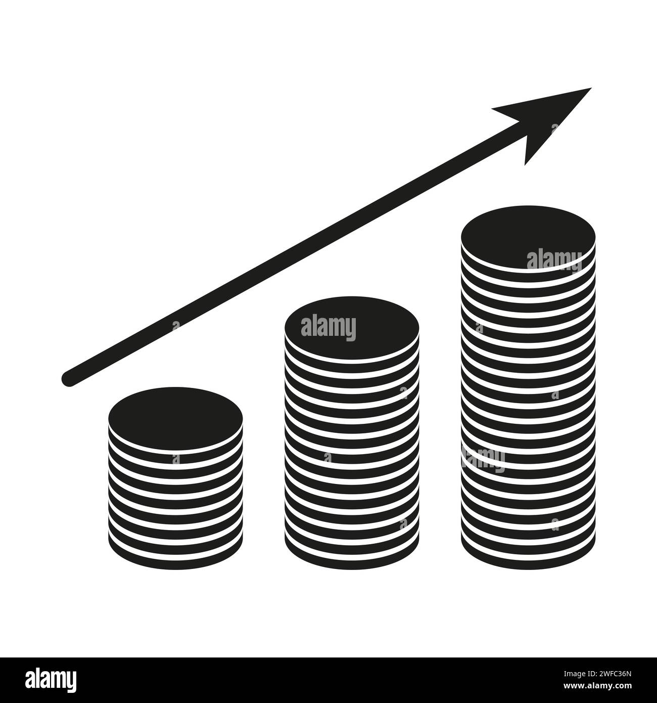 Chart arrow up icon isometric hi-res stock photography and images - Alamy