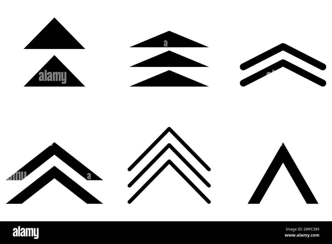 Black up arrow. Line icon set. Pointer arrow icon. Art sketch pattern ...