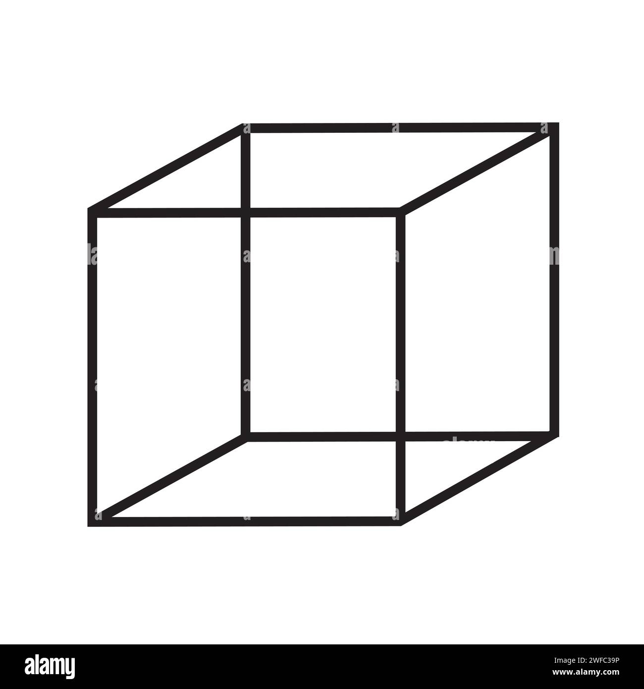 Cube Icon Geometric Figure Business Background Box Symbol Creative Logo Line Art Vector