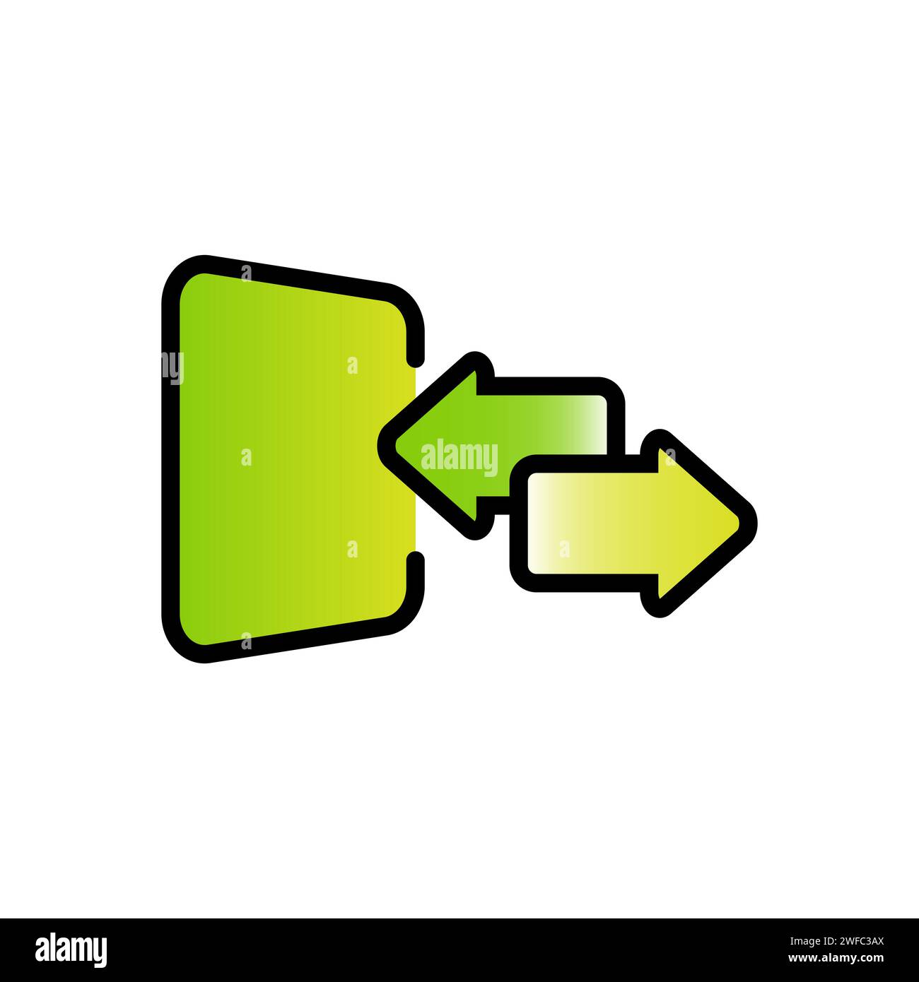 green phone arrows. Mobile phone vector. Smartphone vector icon ...