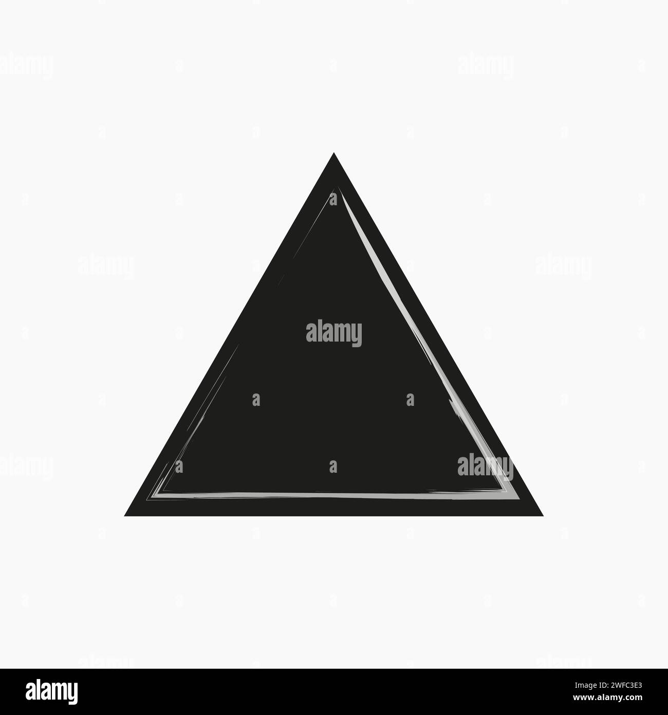 Black Triangle Icon With Gray Lines Geometric Figure Outline Symbol