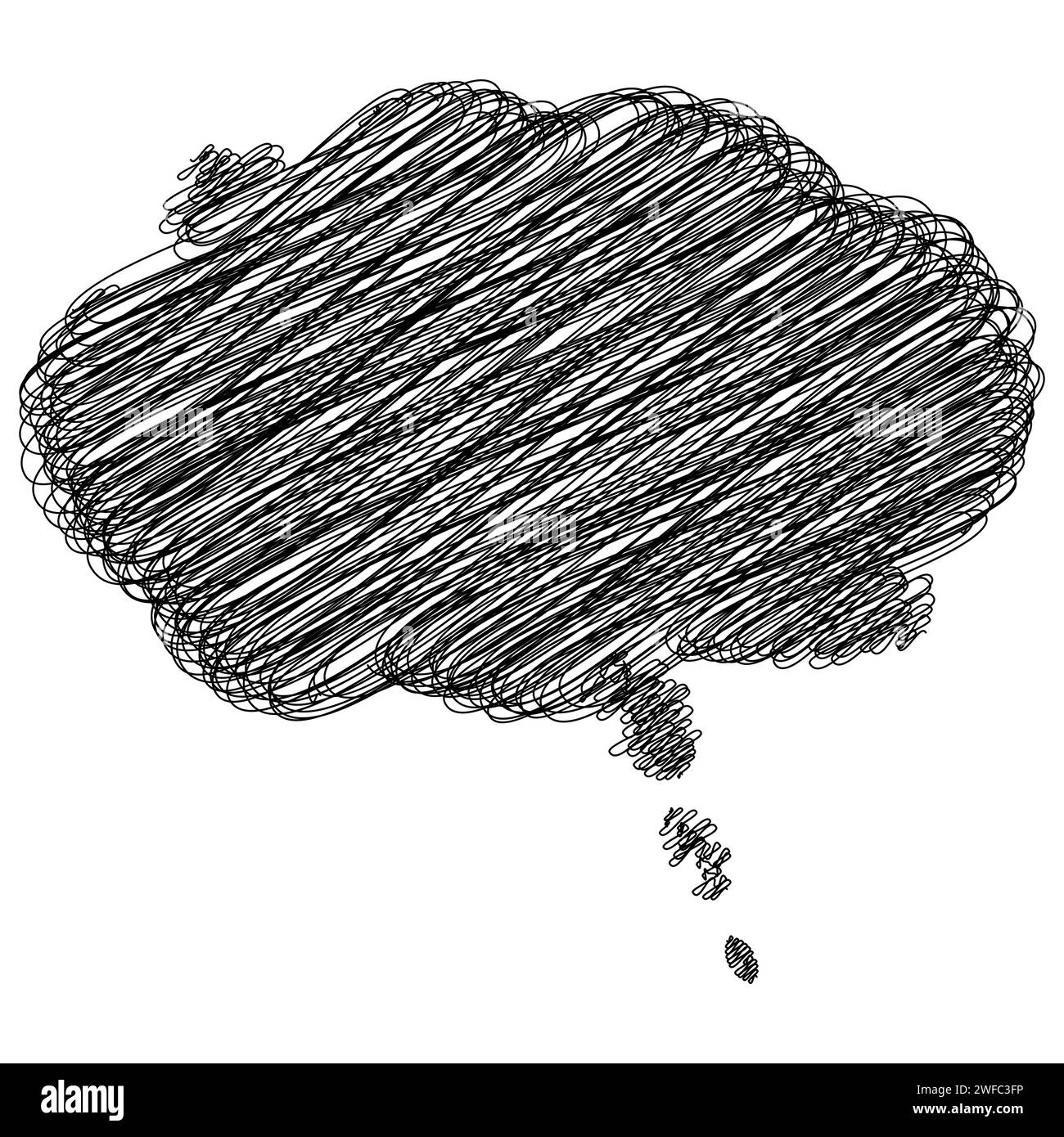 Chat cloud icon. Stylized pencil art. Message sign. Hand drawn ...