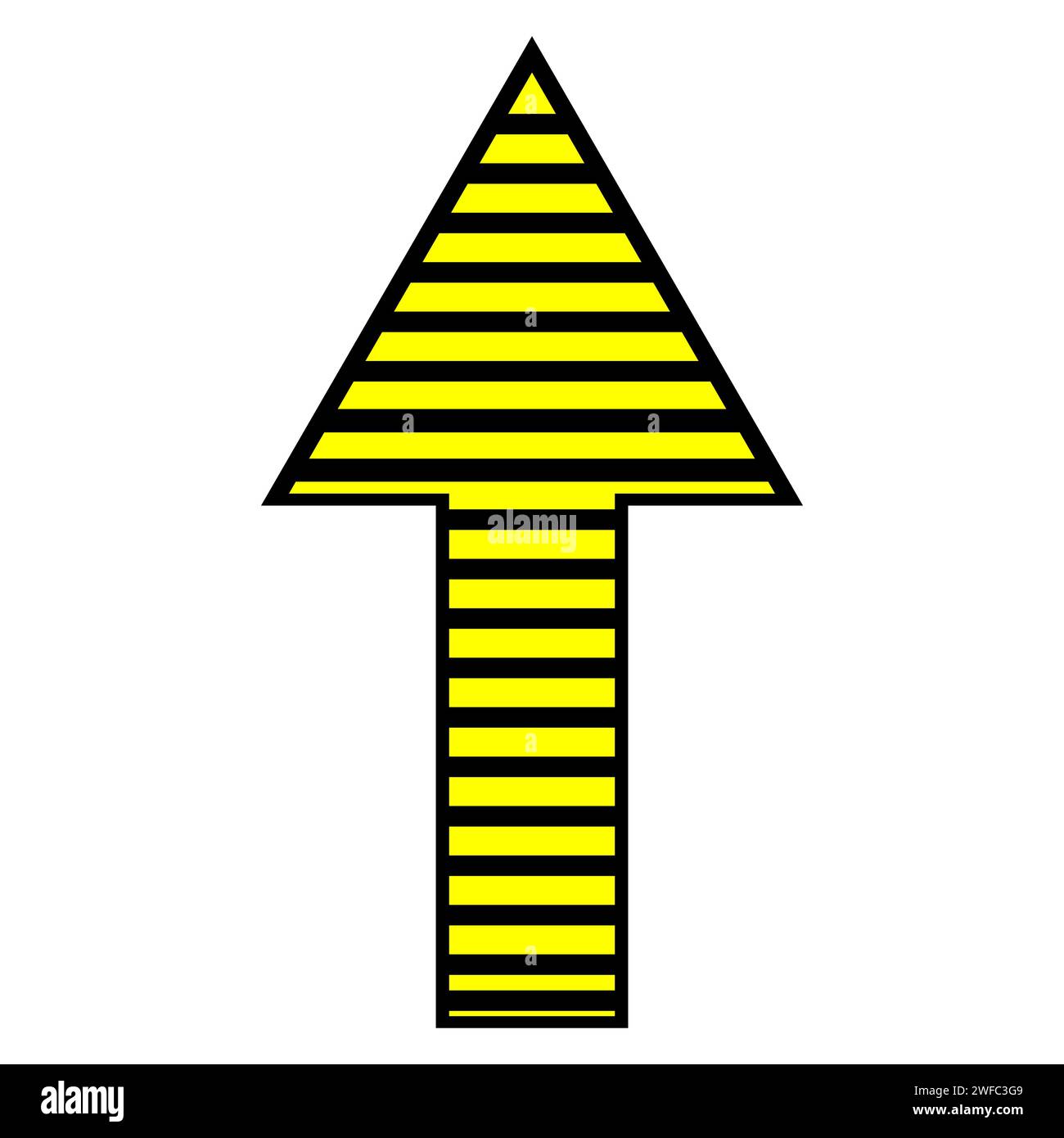 Arrow up icon. Black and yellow colors in line. Modern creative design ...