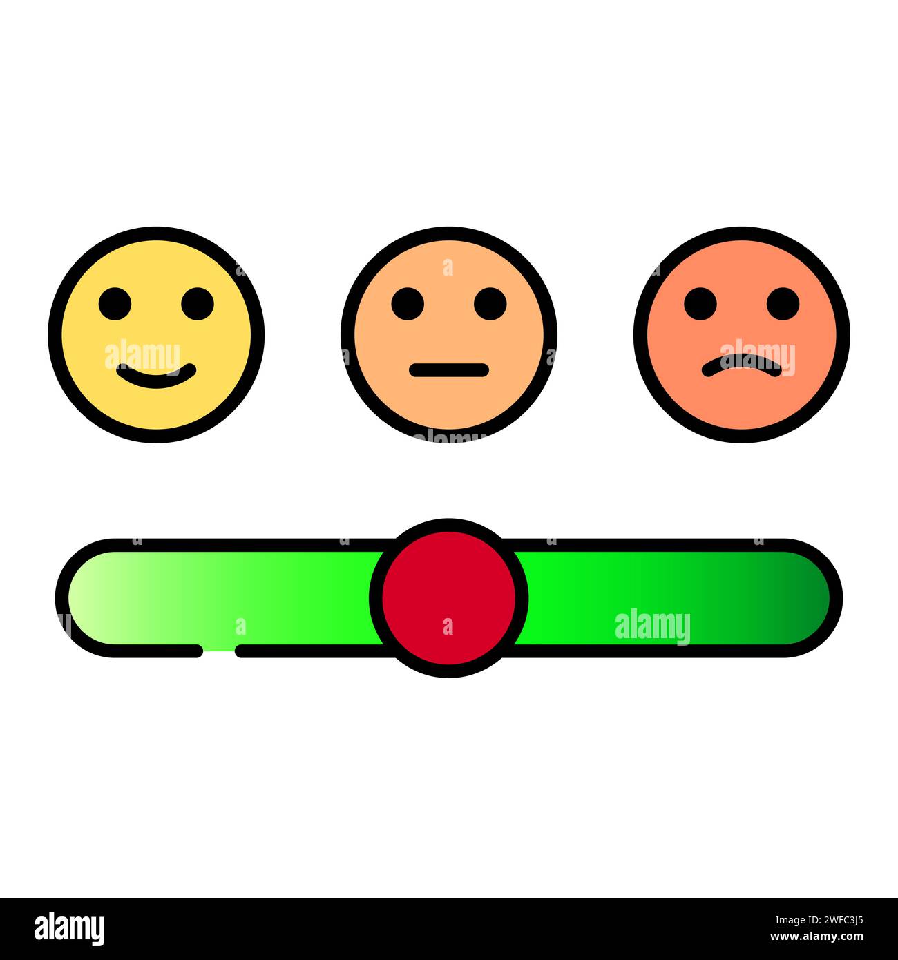 character smiley scale. Crazy smile. Good feedback concept. Vector ...