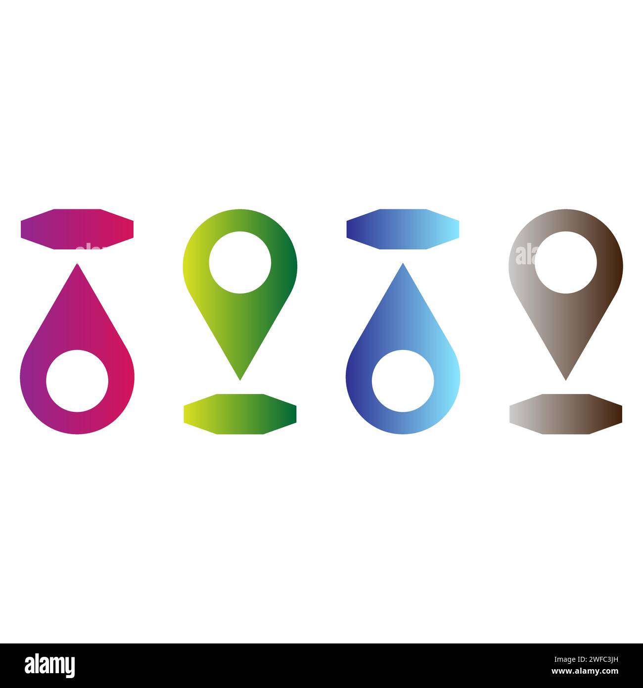 Pins set. Blue gps pointer marker icon. Vector illustration. Stock image. EPS 10 Stock Vector ...