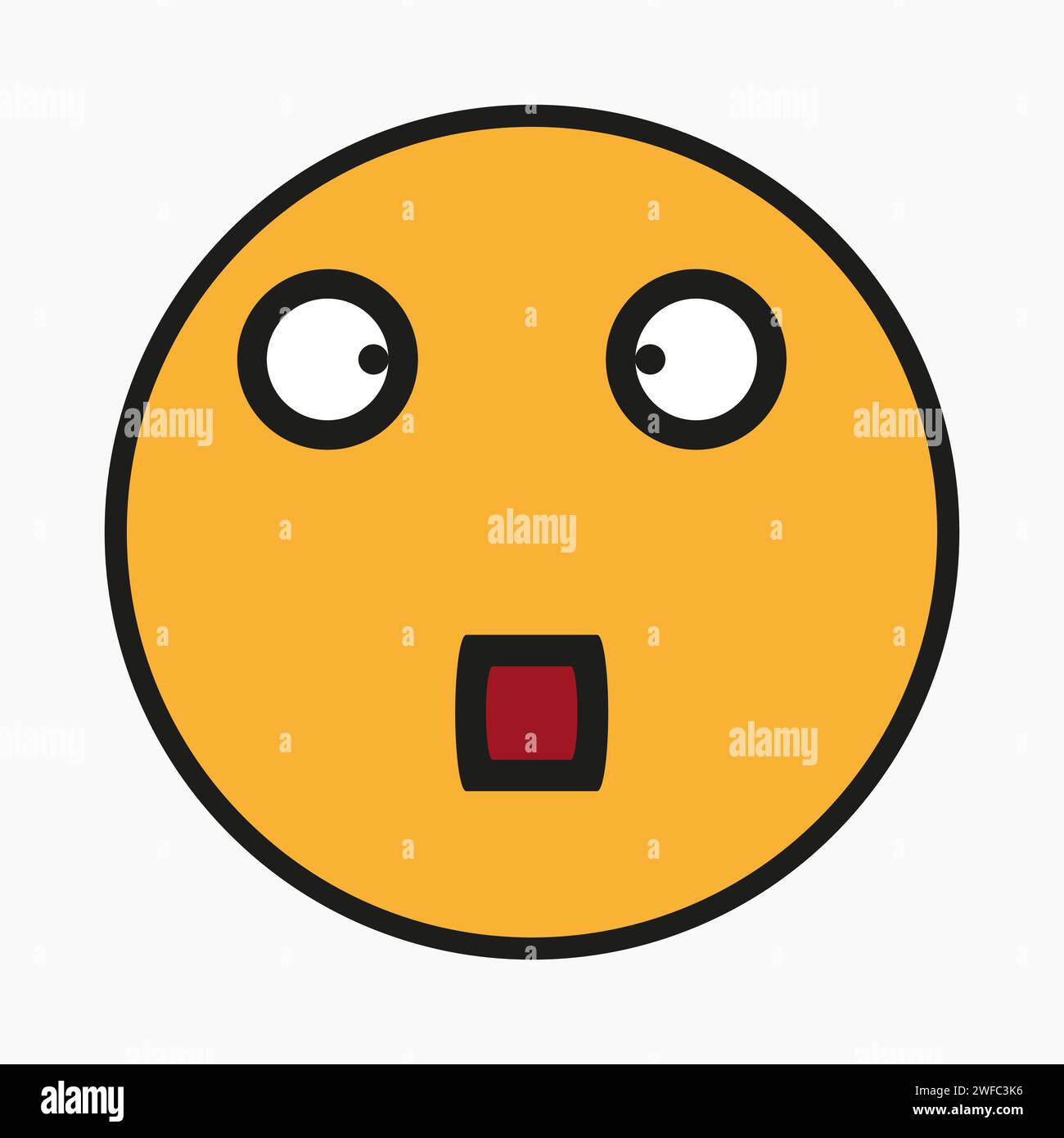 Astonished smiley icon. Red mouth. Emotion concept. Message sign. Hand ...