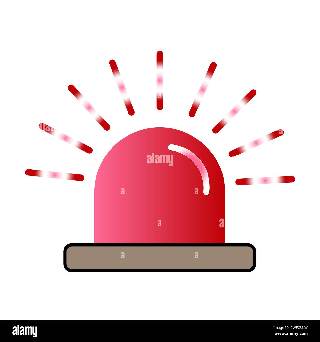 Red cartoon flasher. Attention sign. Vector illustration. Stock image ...