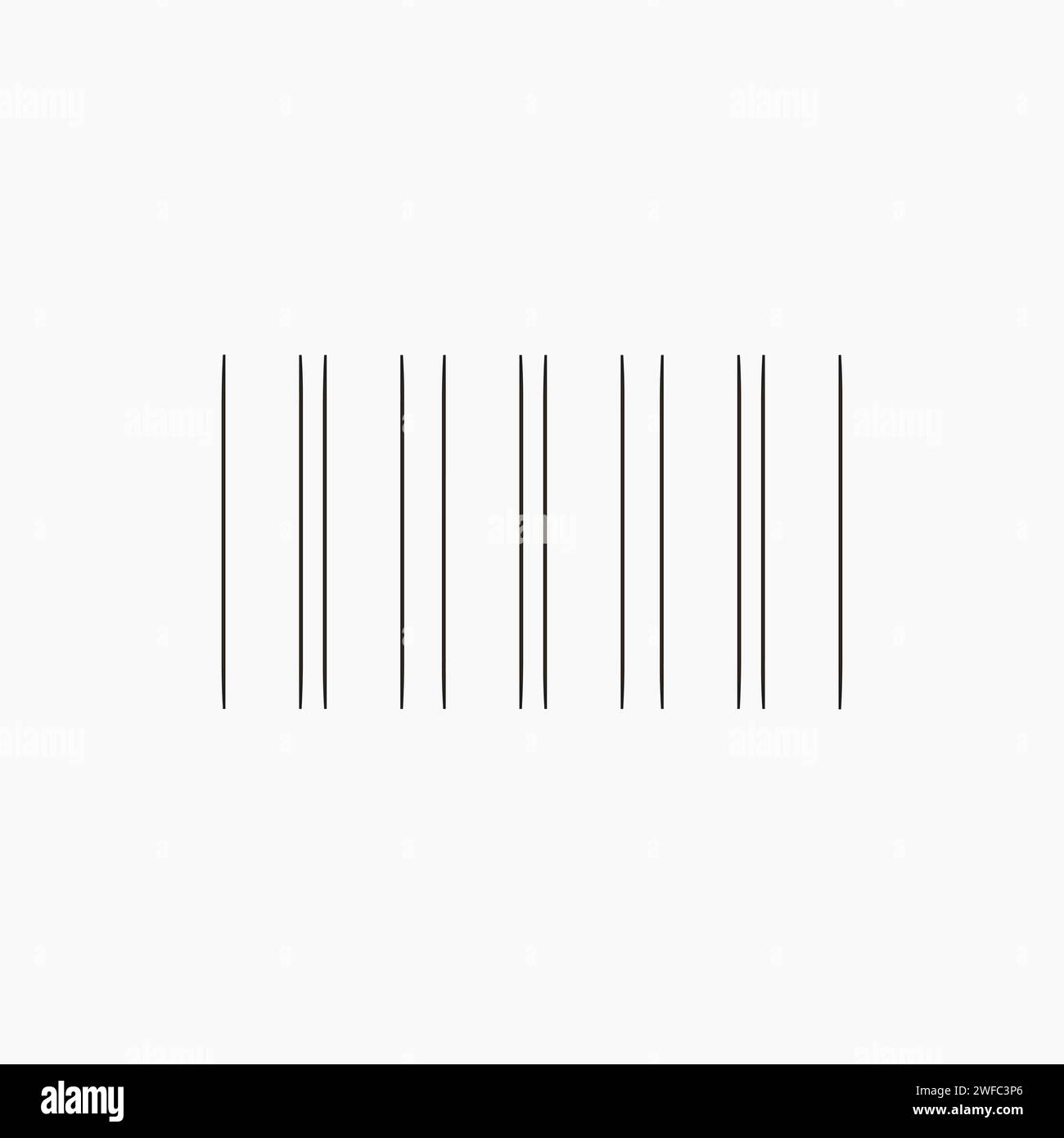 Thin Vertical Lines Parallel Stripes Simple Geometric Element Abstract Drawing Vector 