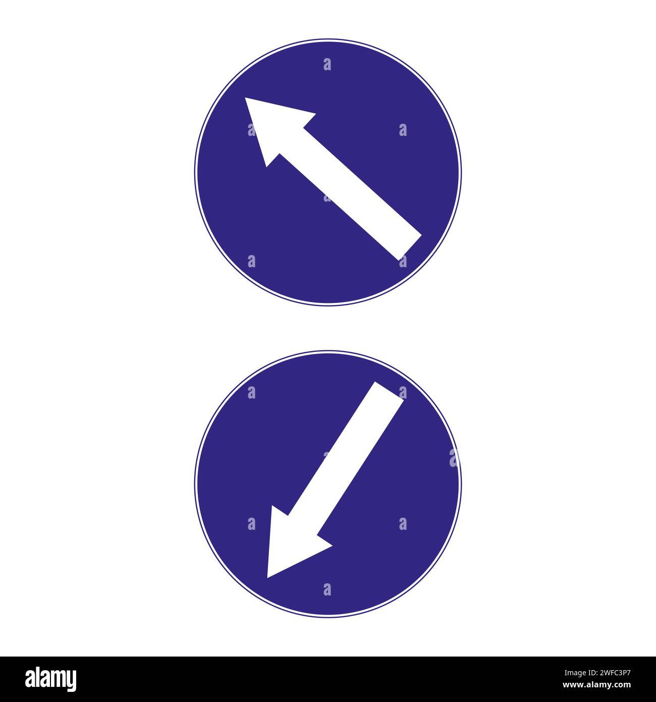 Keep left road sign set. Arrow sign. Regulation concept. Traffic laws ...