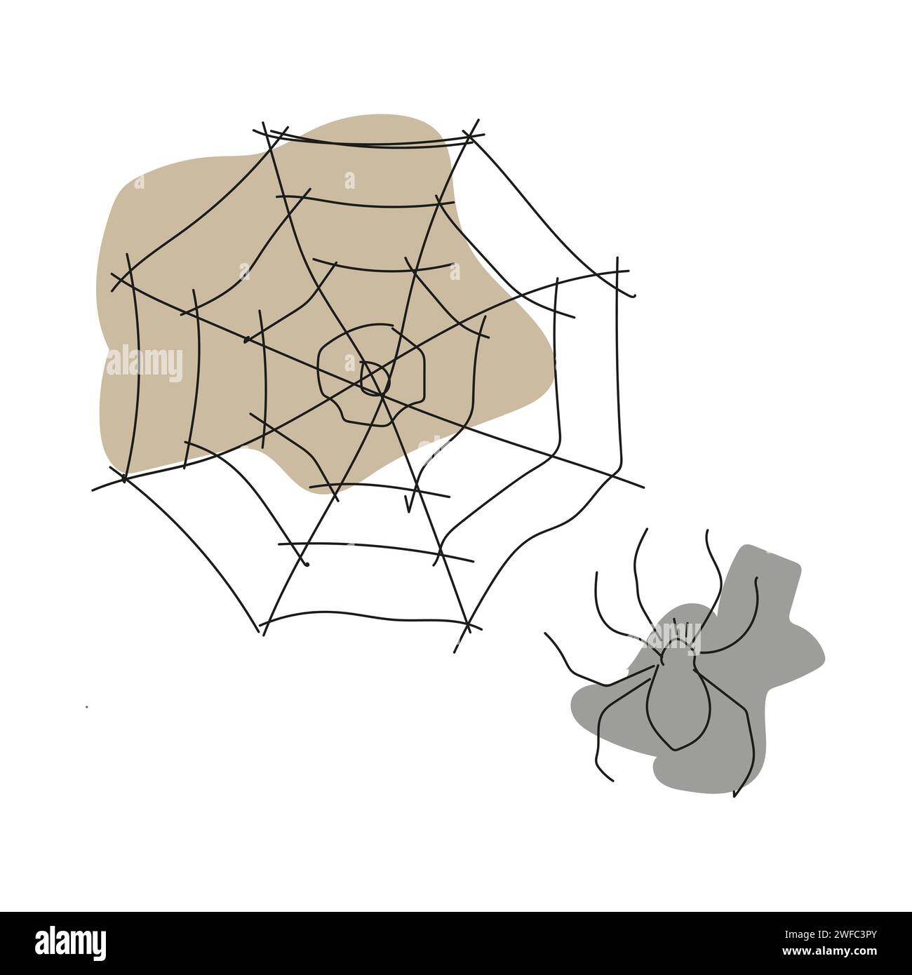 Colorful spider web spot. Spider web line art. Vector illustration ...