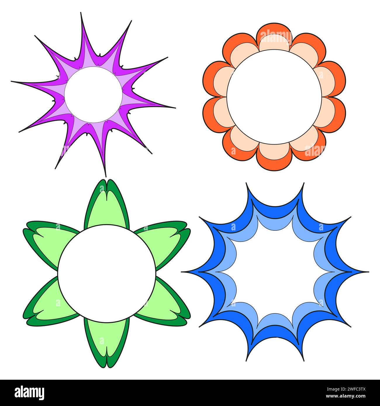 Flat different colored frames for banner design. Vector illustration ...