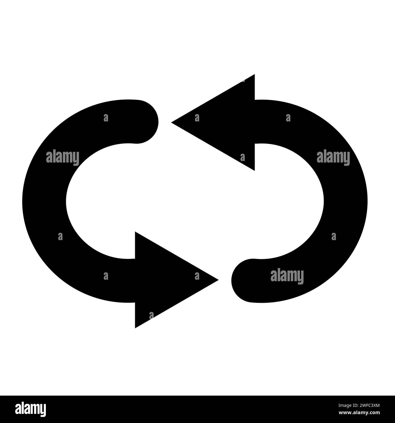 Cyclic rotation icon. Oval arrows. Round button. App element. Logo design. Flat art. Vector ...