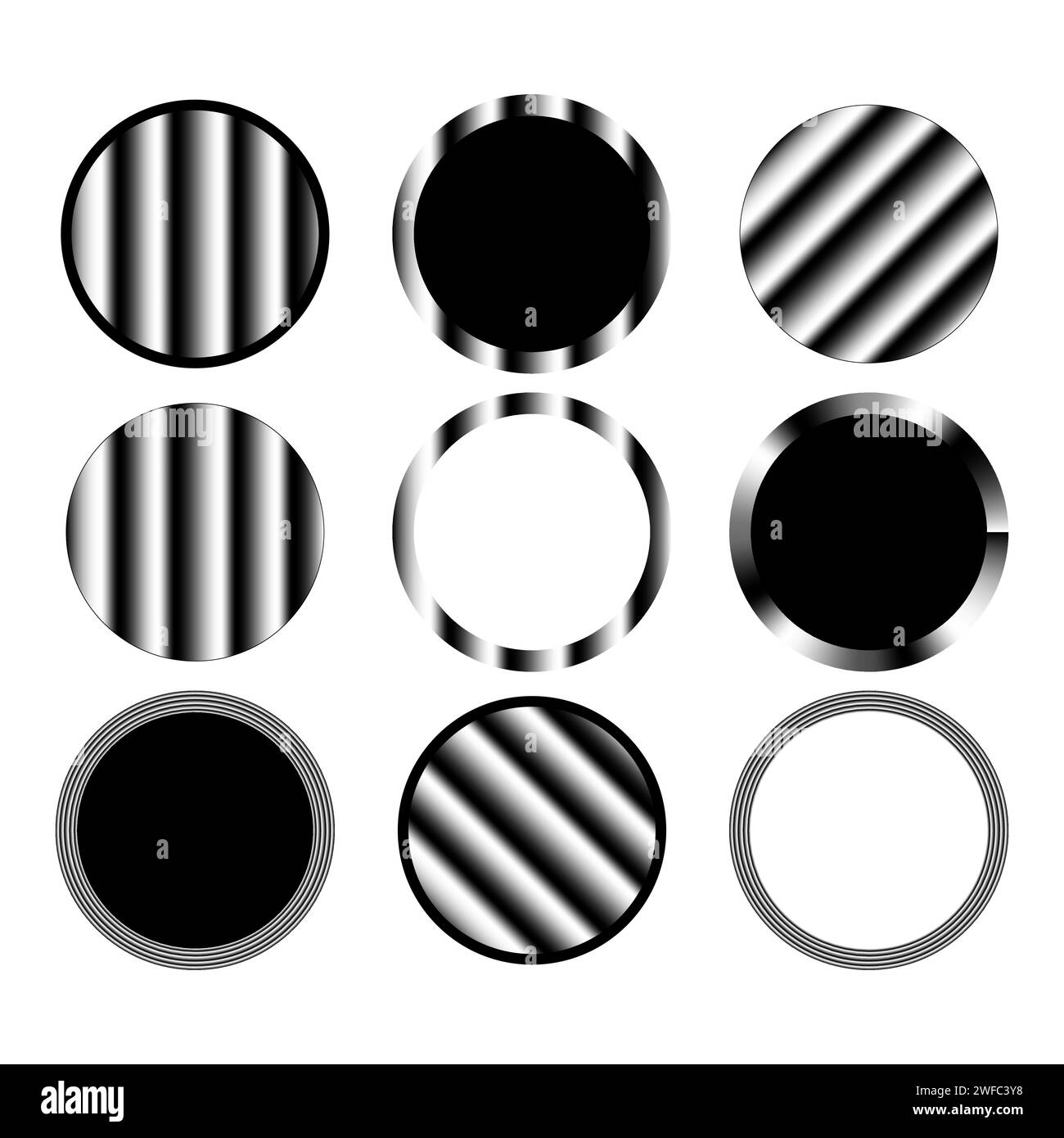 Circles hatched. Circular frame. Circle frame set. Round shape. Vector illustration. Stock image ...