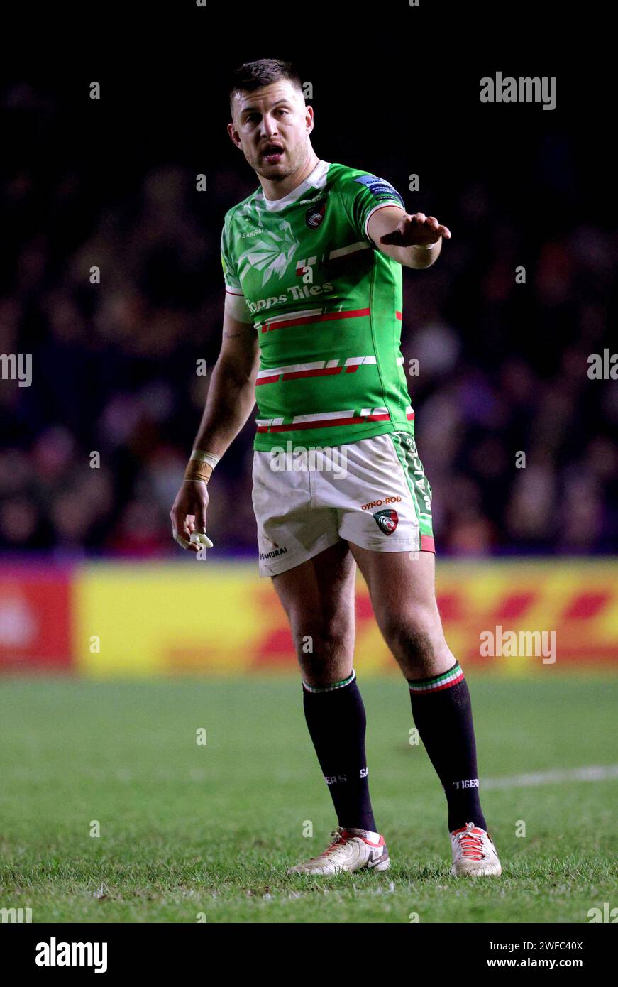 London, UK. 26th January 2024. Leicester's Handré Pollard during the ...