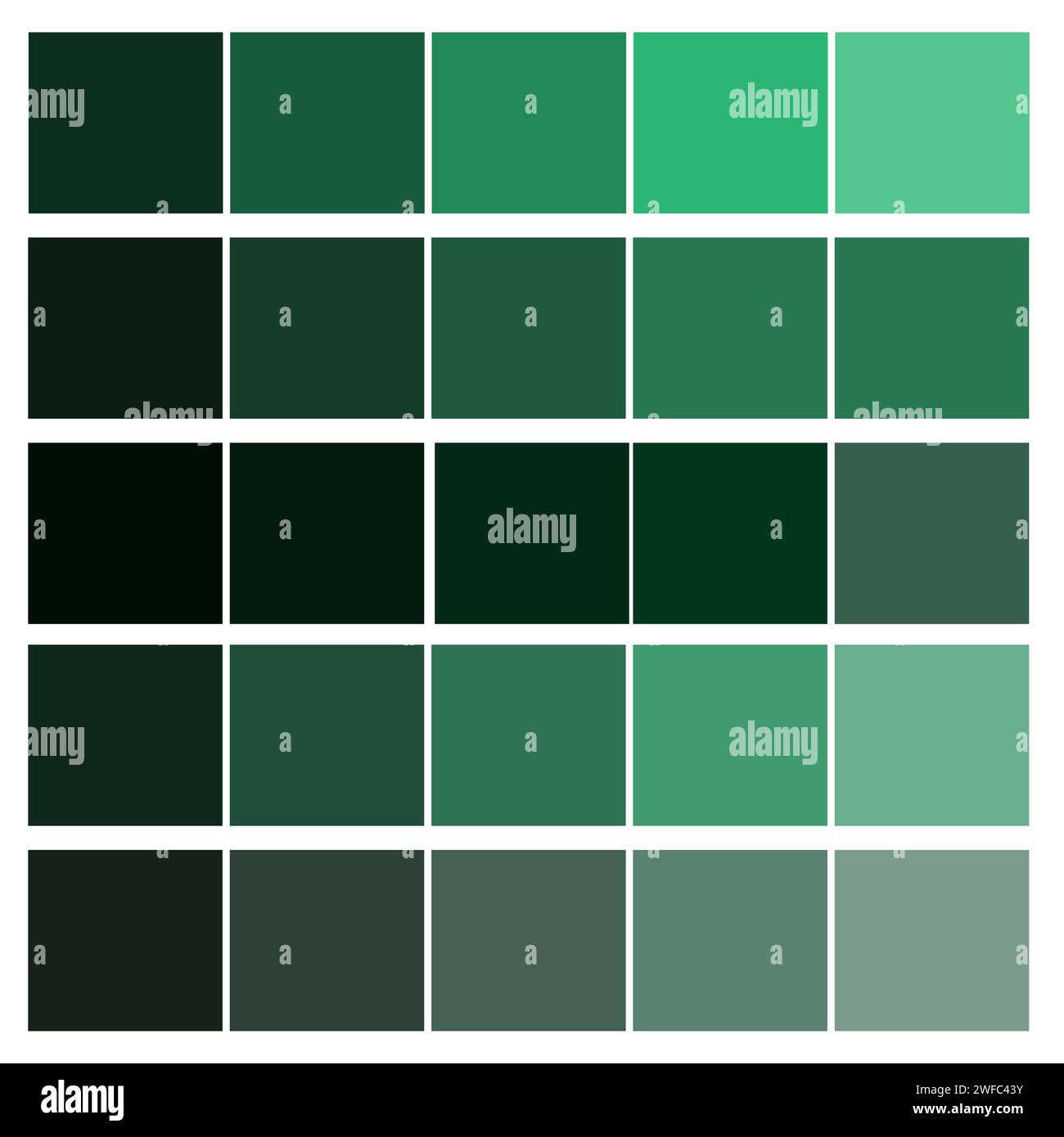 Green color palette. Square elements. Print design. Set collection ...