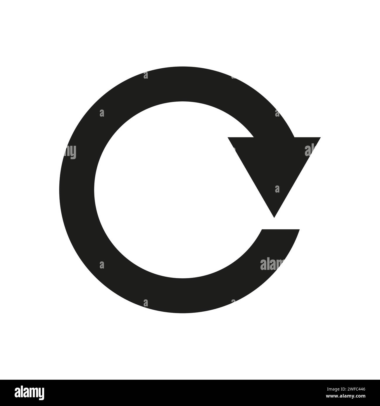 Reload icon. App button. Isolated black sign. Technology concept. Business background. Vector ...