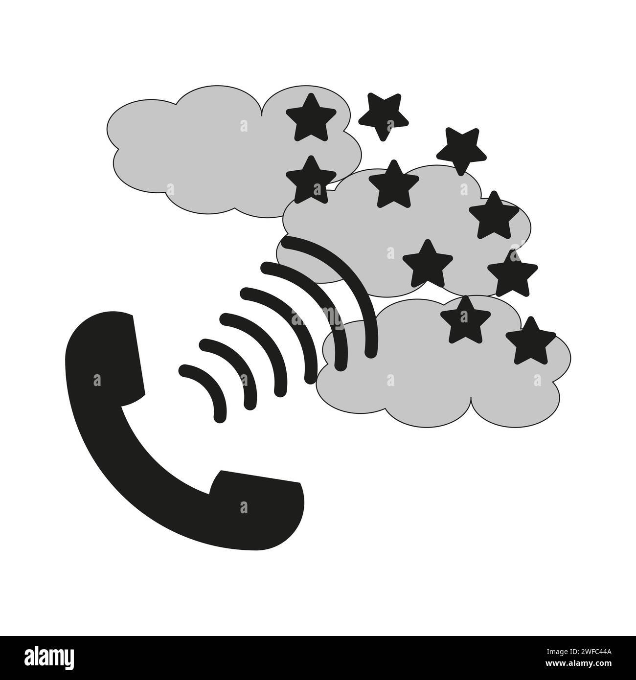 Black handset cloud icon. Cloud storage icon. Internet network. Call ... Black handset cloud icon. Cloud storage icon. Internet network. Call ...