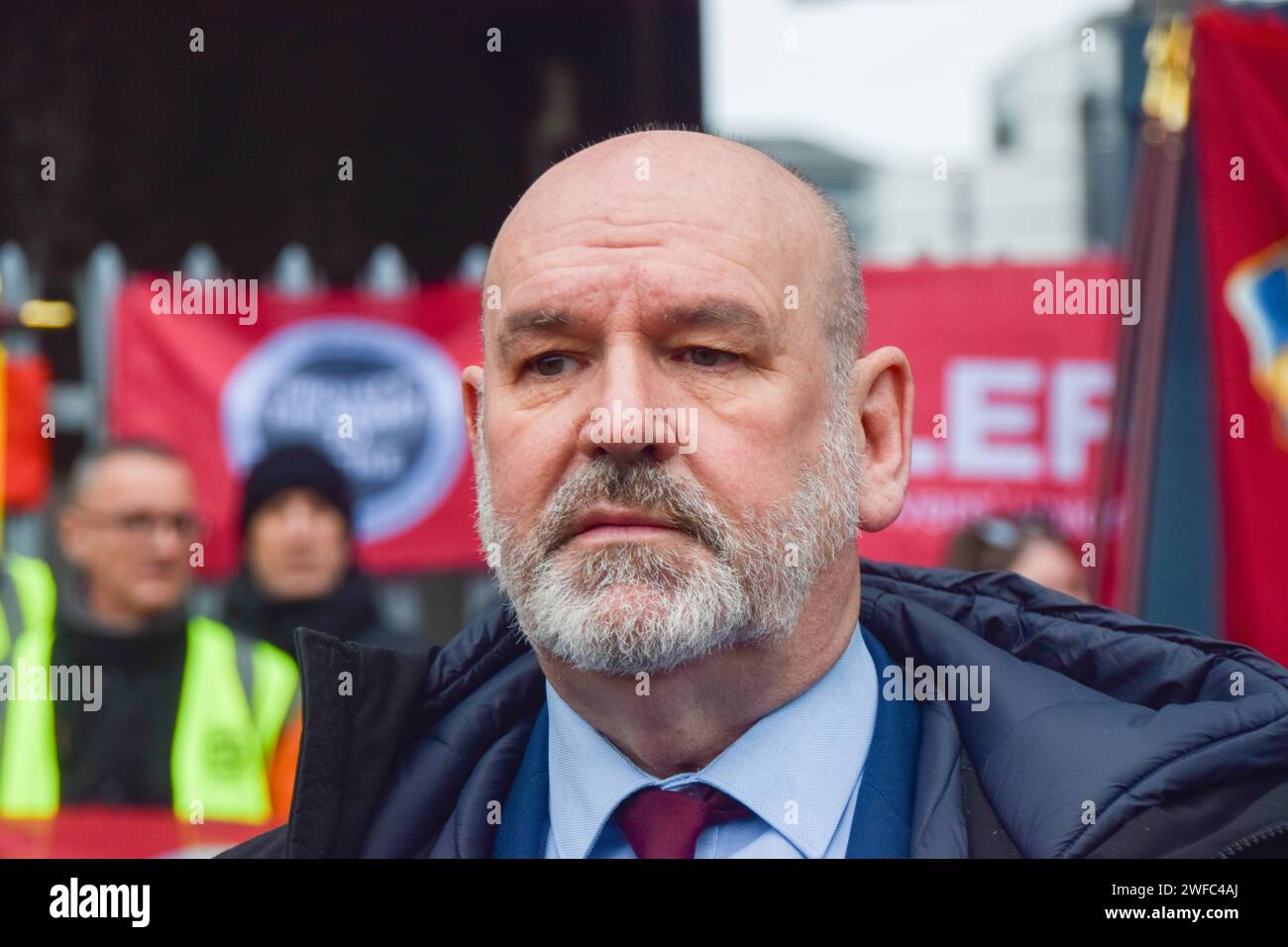 London, UK. 30th Jan, 2024. Mick Whelan, General Secretary of ASLEF ...