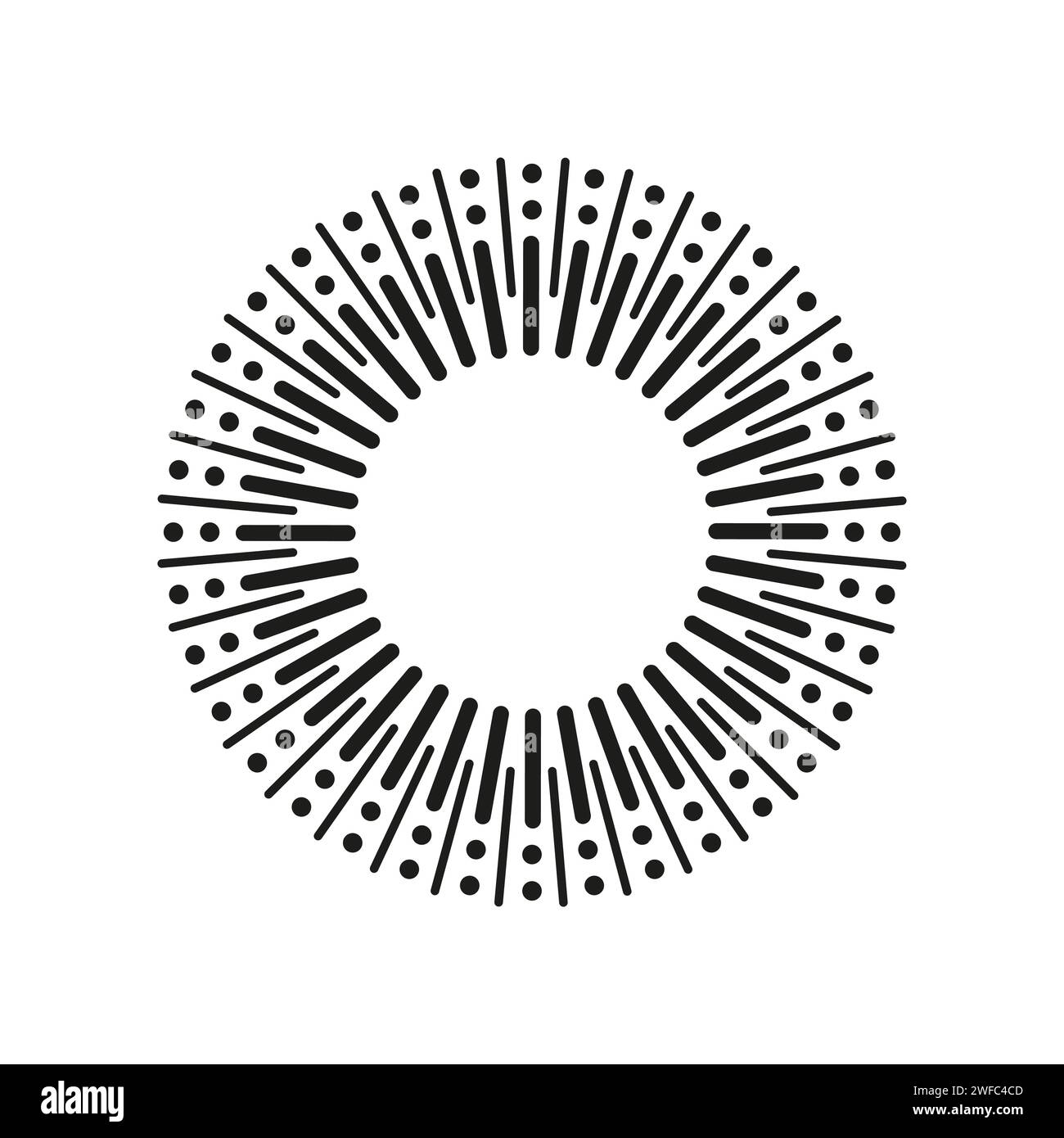 Circle line points rays. Star icon. Vector illustration. EPS 10 Stock ...