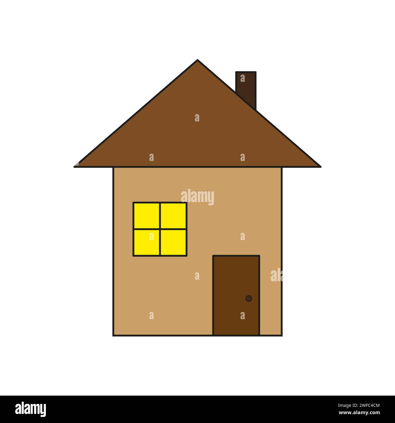 Cartoon home icon. Colored house. Simple design. Building element ...