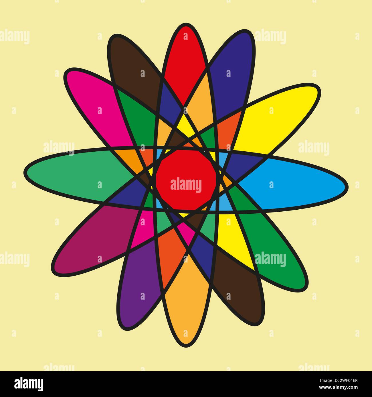 Colored Science Atom Icon Innovation Technology Background Abstract
