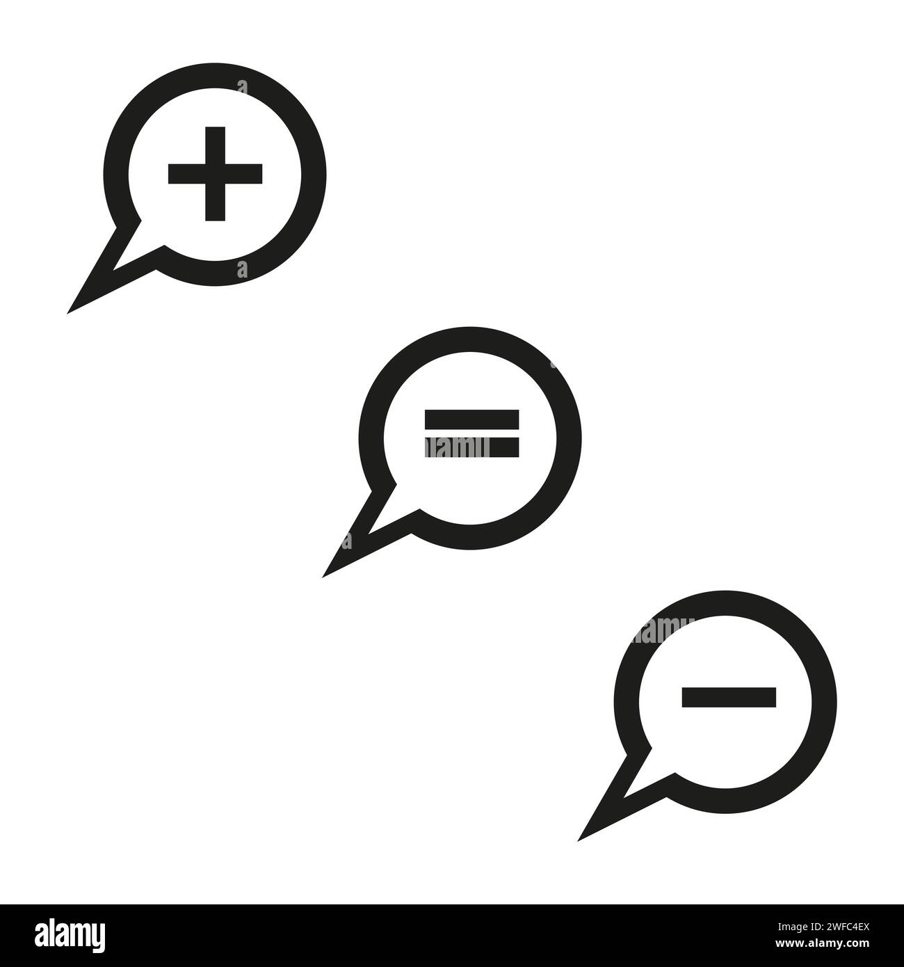 Line art plus minus messages. Internet application. Communication ...