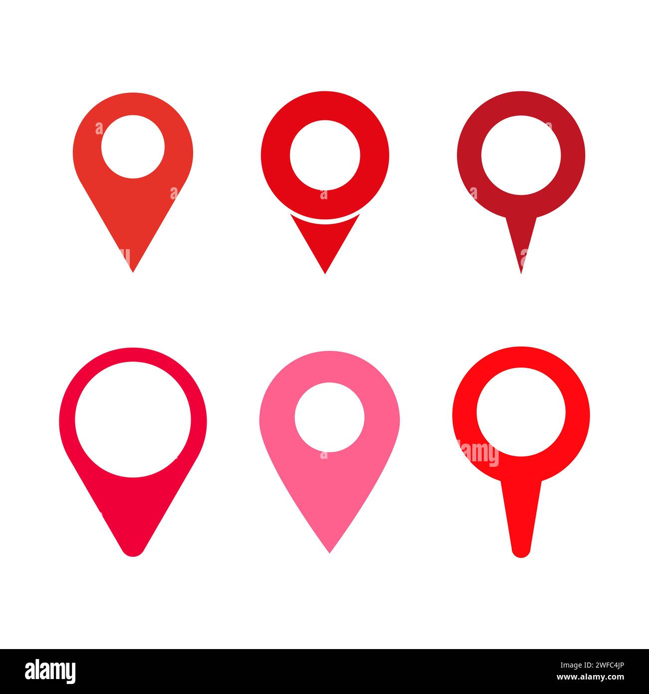 Red pins on white background. Communication concept. Vector ...