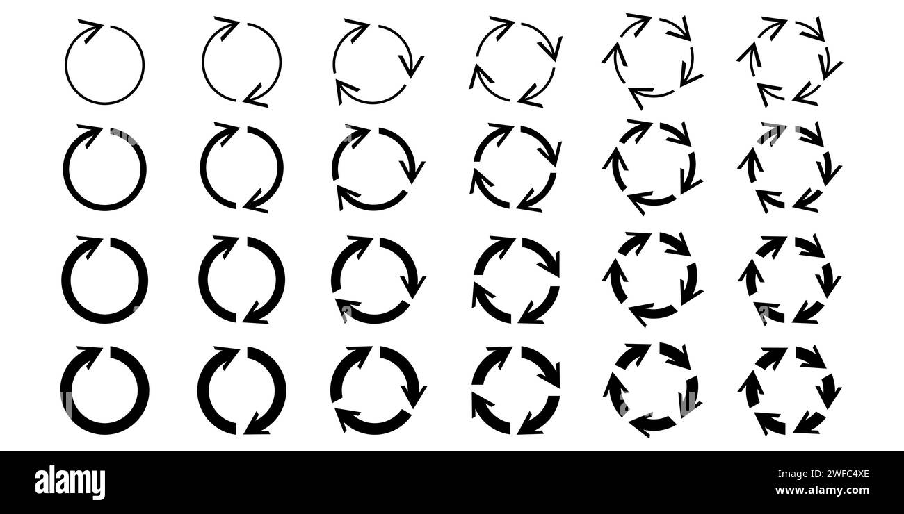 Recycle arrows icon. Circle sign. Round shape. Flat logo. Cyclic ...