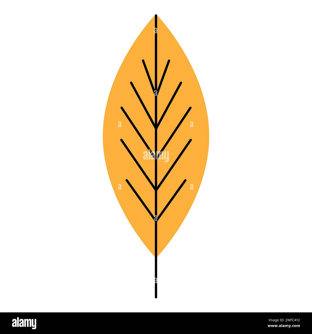 Autumn leave icon. Orange foliage. Forest plant. Creative art ...